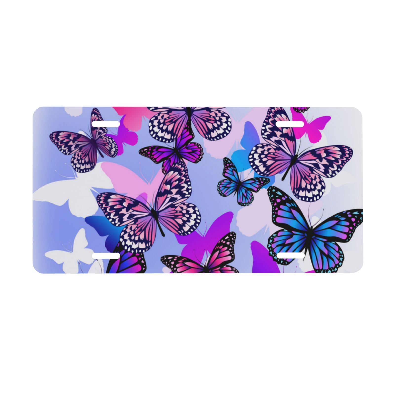 Junzan Flying Butterflies Front License Plate Covers Decorative Car ...