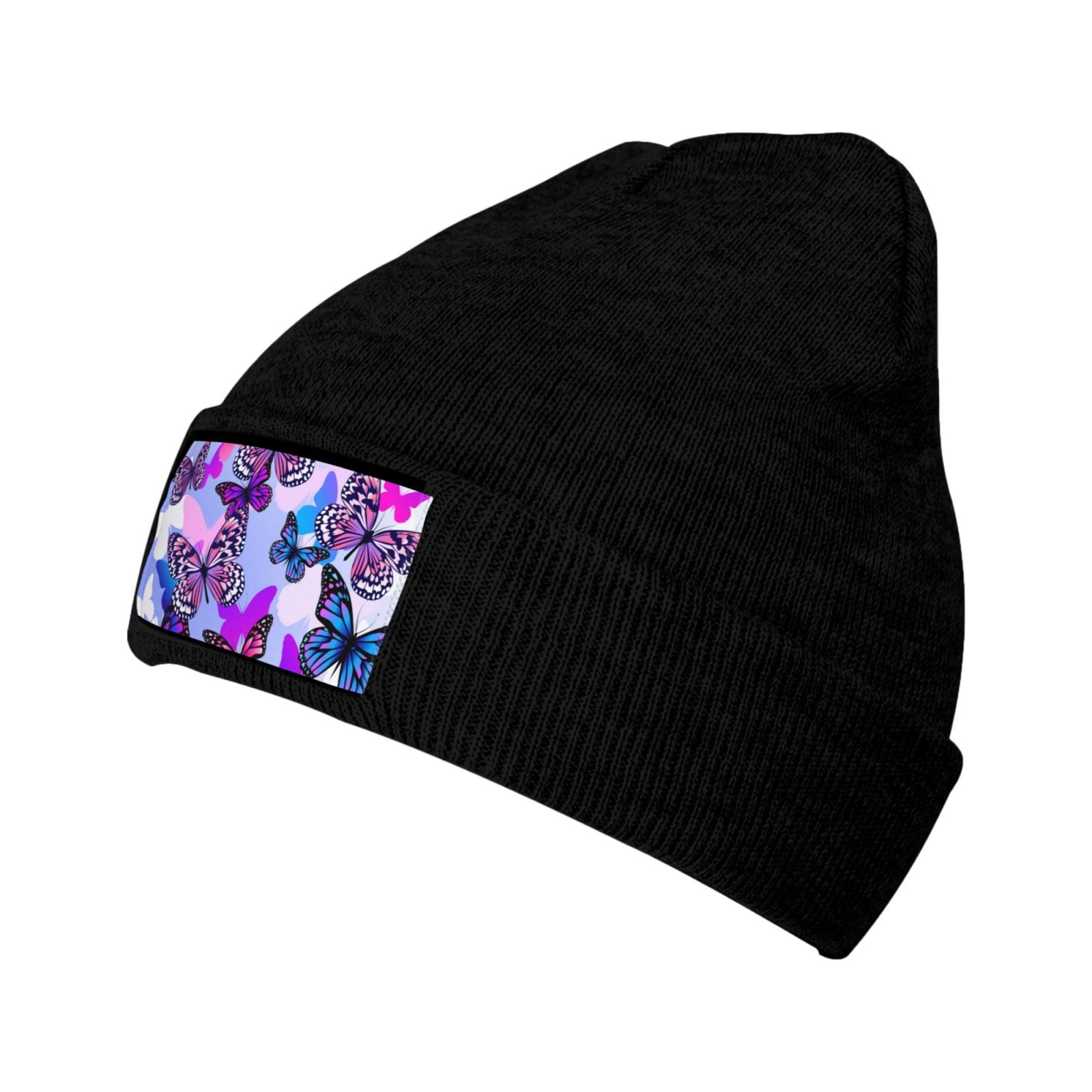 Junzan Flying Butterflies Mens Winter Hats Thick Knit Cuff Beanie Cap ...