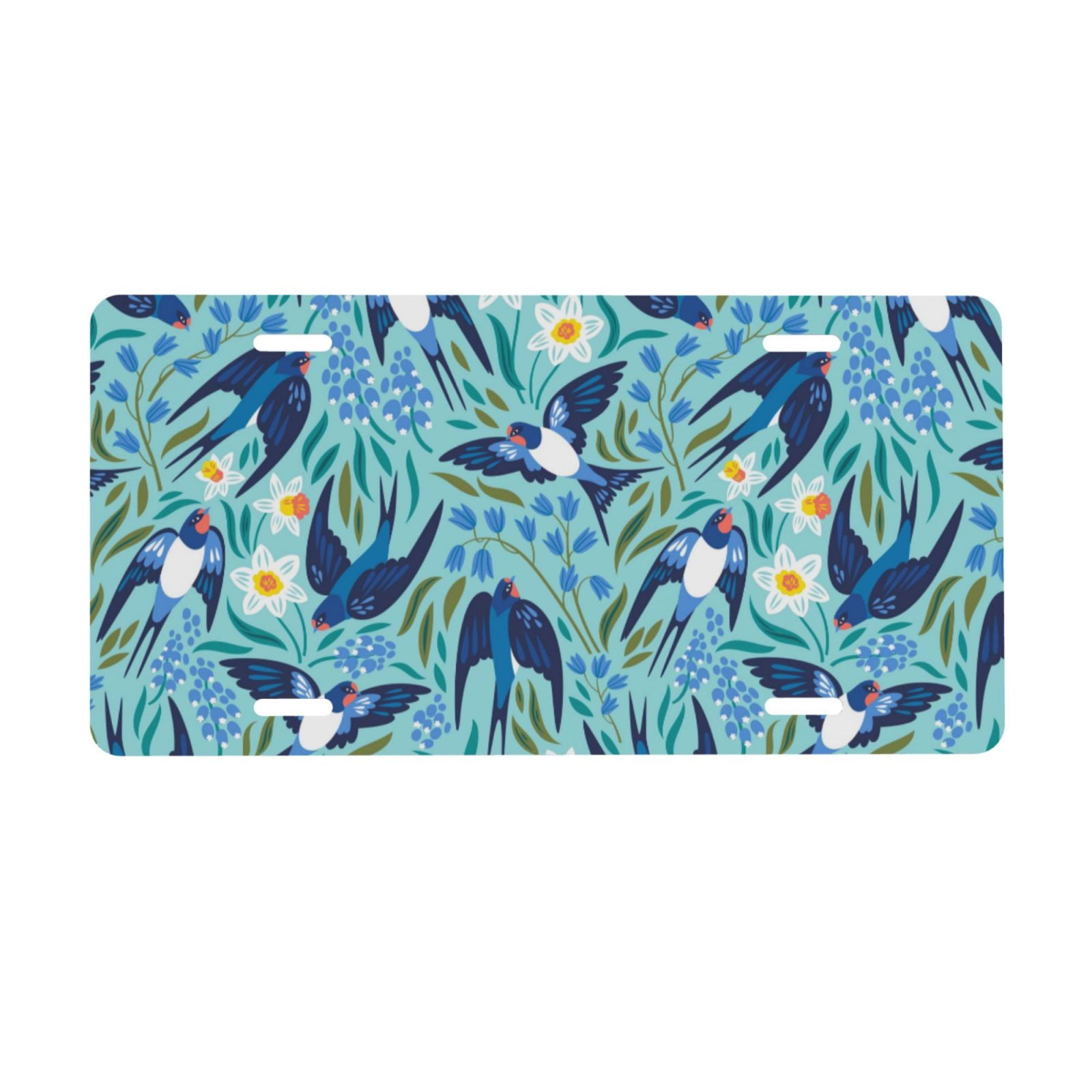 Junzan Flying Swallows Front License Plate Covers Decorative Car Metal ...