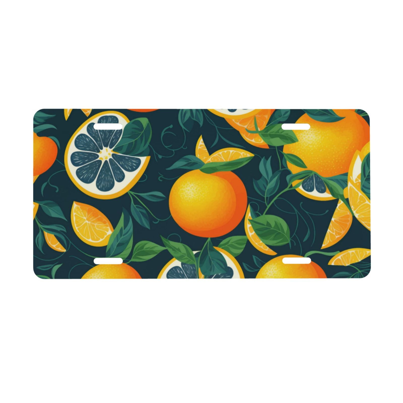 Junzan Fresh Orange Front License Plate Covers Decorative Car Metal ...