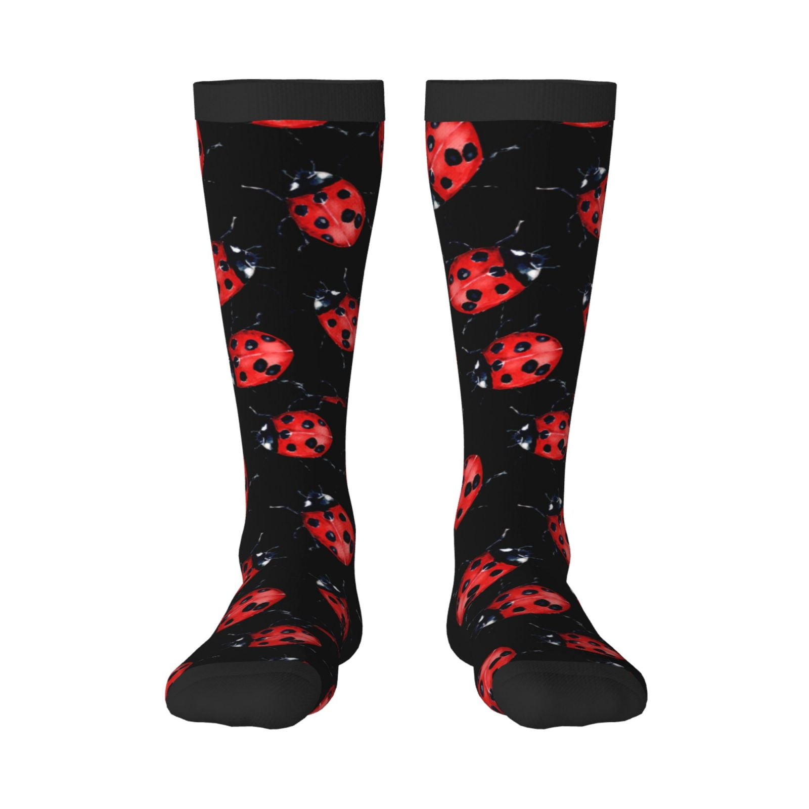 Junzan Fun Novelty Knee Warmer High Socks Beautiful Red Ladybug Design ...
