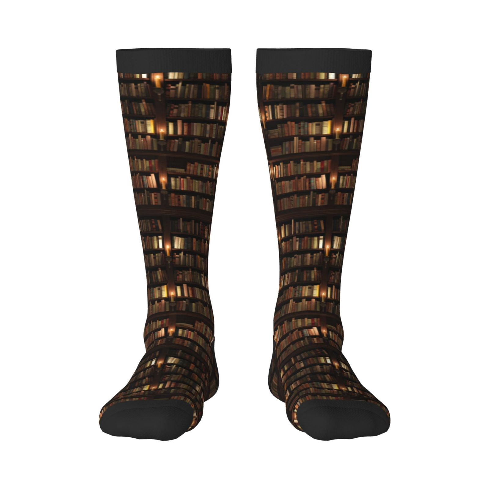 Junzan Fun Novelty Knee Warmer High Socks Bookshelves Design - Walmart.com