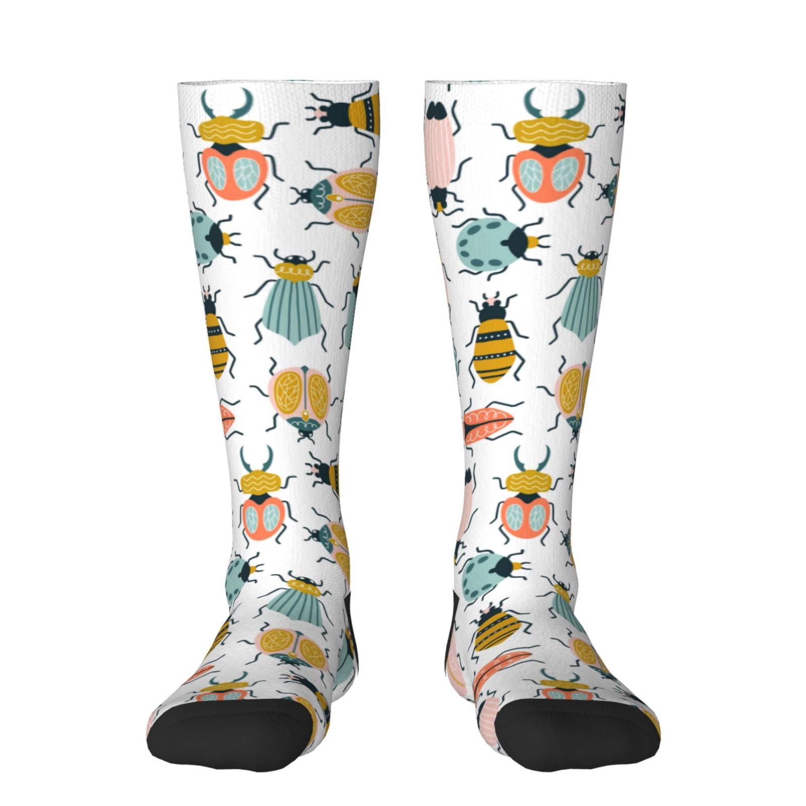 Junzan Fun Novelty Knee Warmer High Socks Colorful Insects Design ...