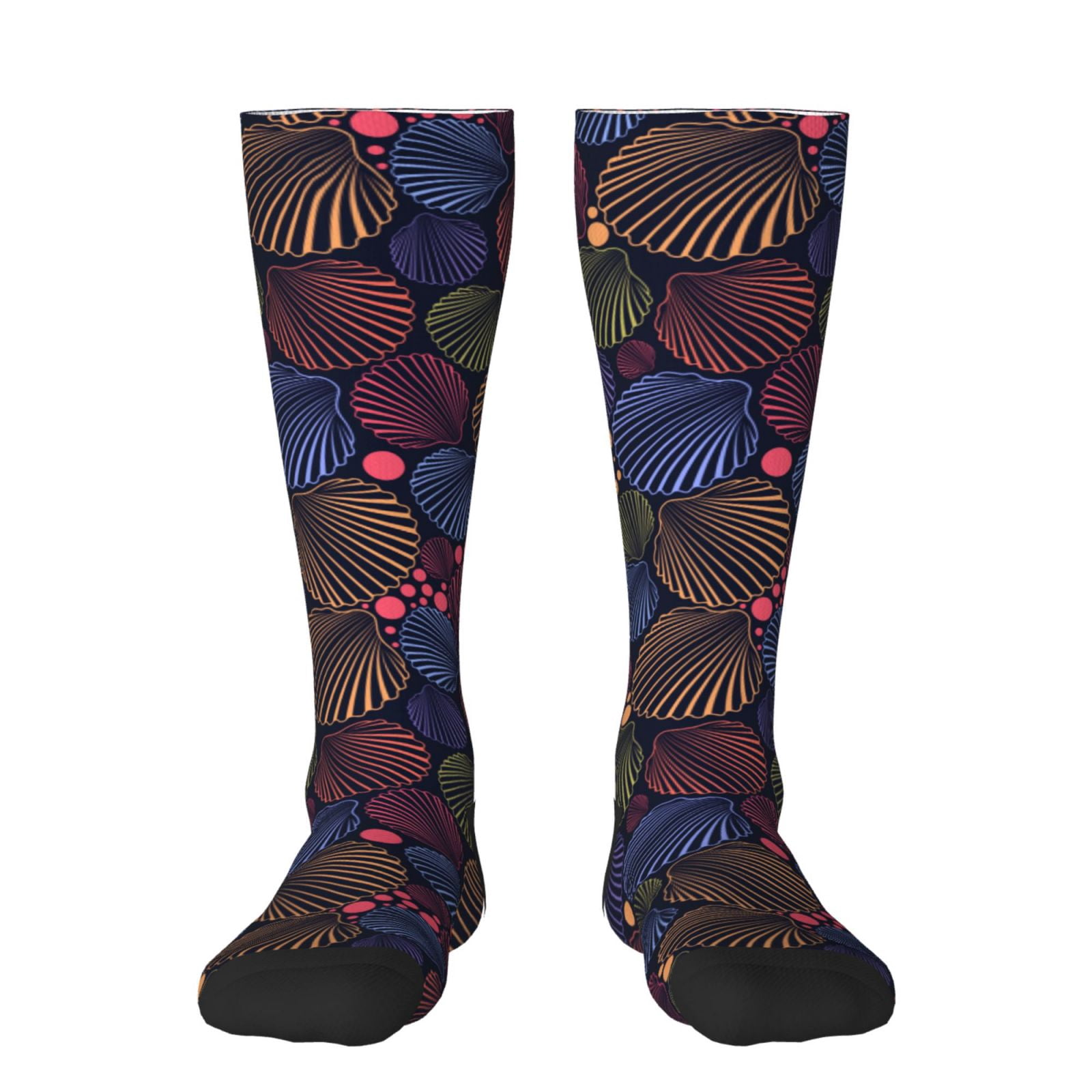 Junzan Fun Novelty Knee Warmer High Socks Colorful Shells Design ...
