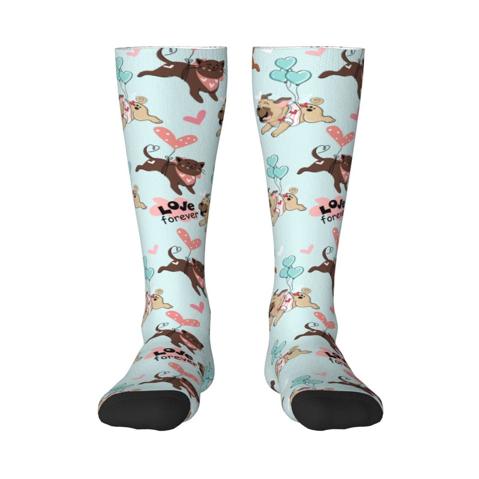 Junzan Fun Novelty Knee Warmer High Socks Cute Pug Dogs Design ...