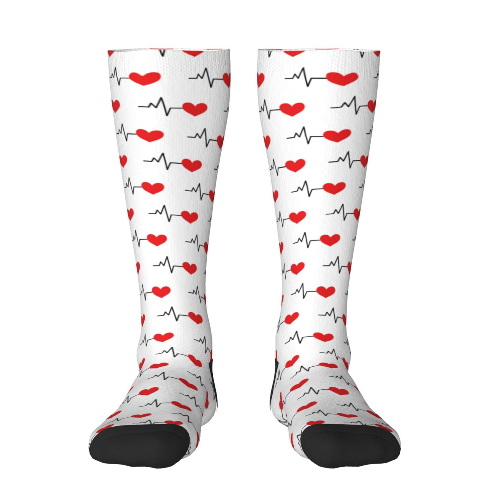 Junzan Fun Novelty Knee Warmer High Socks Heartbeat Symbol Design ...