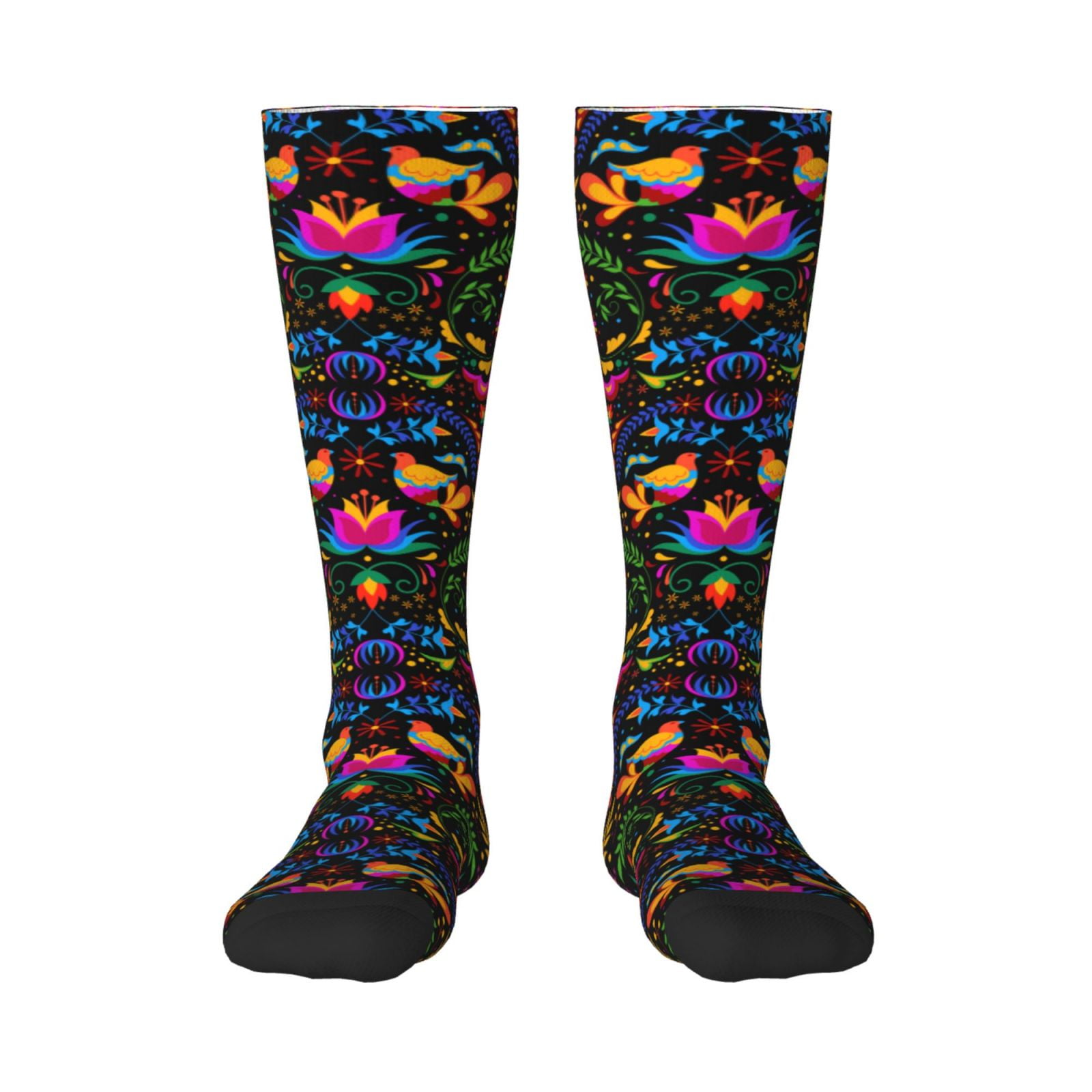 Junzan Fun Novelty Knee Warmer High Socks Mexican Flower Traditional1 ...