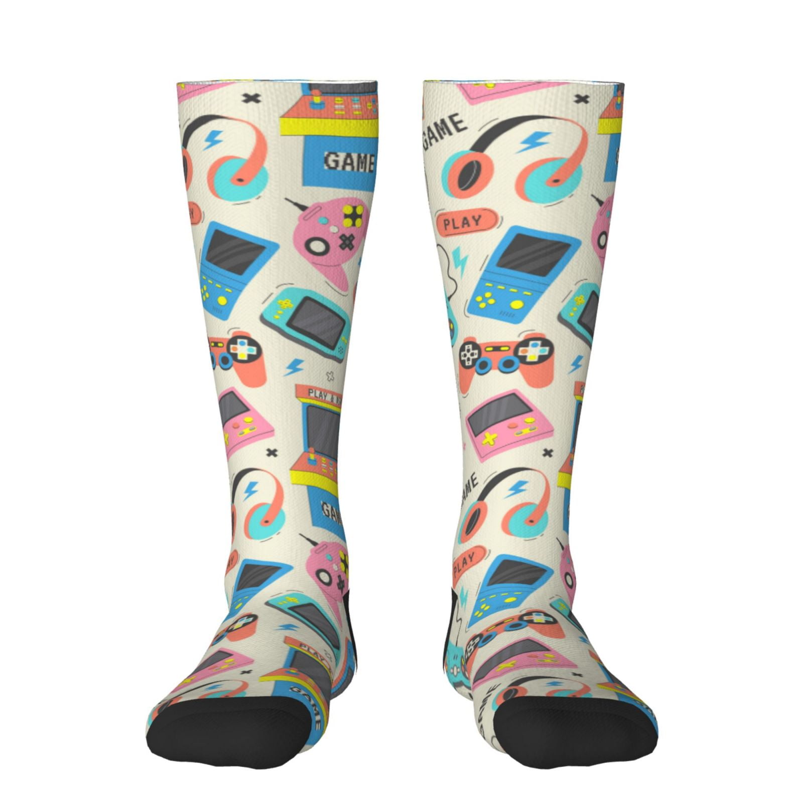 Junzan Fun Novelty Knee Warmer High Socks Playing Video Games Design ...