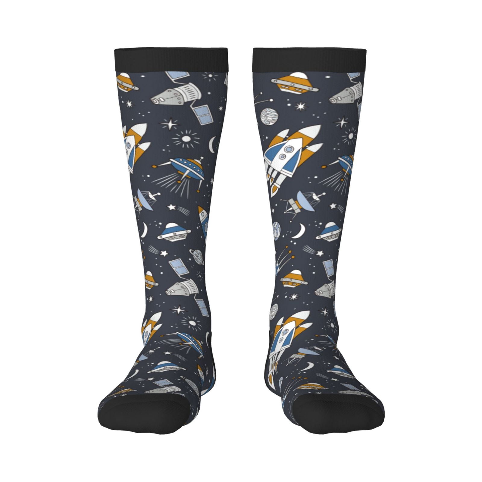 Junzan Fun Novelty Knee Warmer High Socks Space Cars Design - Walmart.com