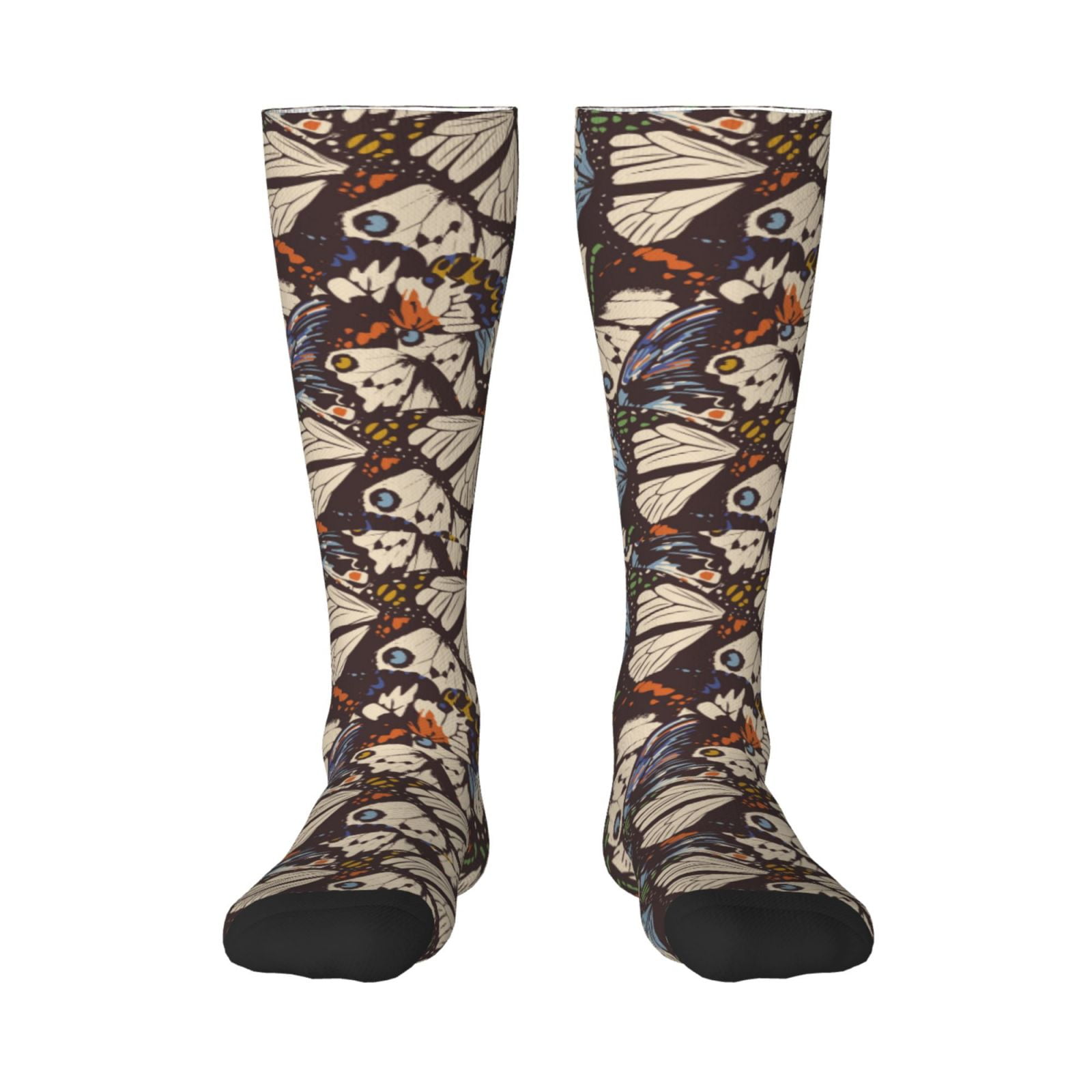 Junzan Fun Novelty Knee Warmer High Socks Vector Butterflies Design