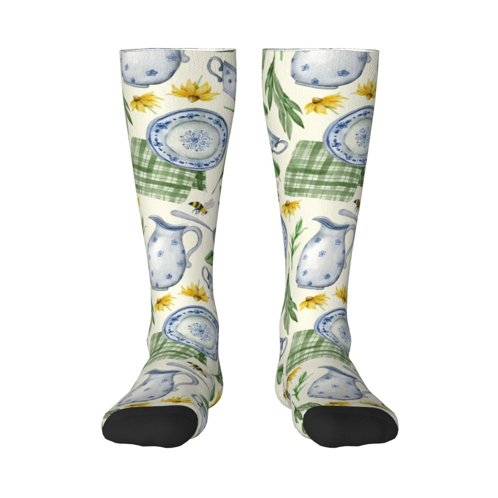 Junzan Fun Novelty Knee Warmer High Socks Vintage Utensils Design ...