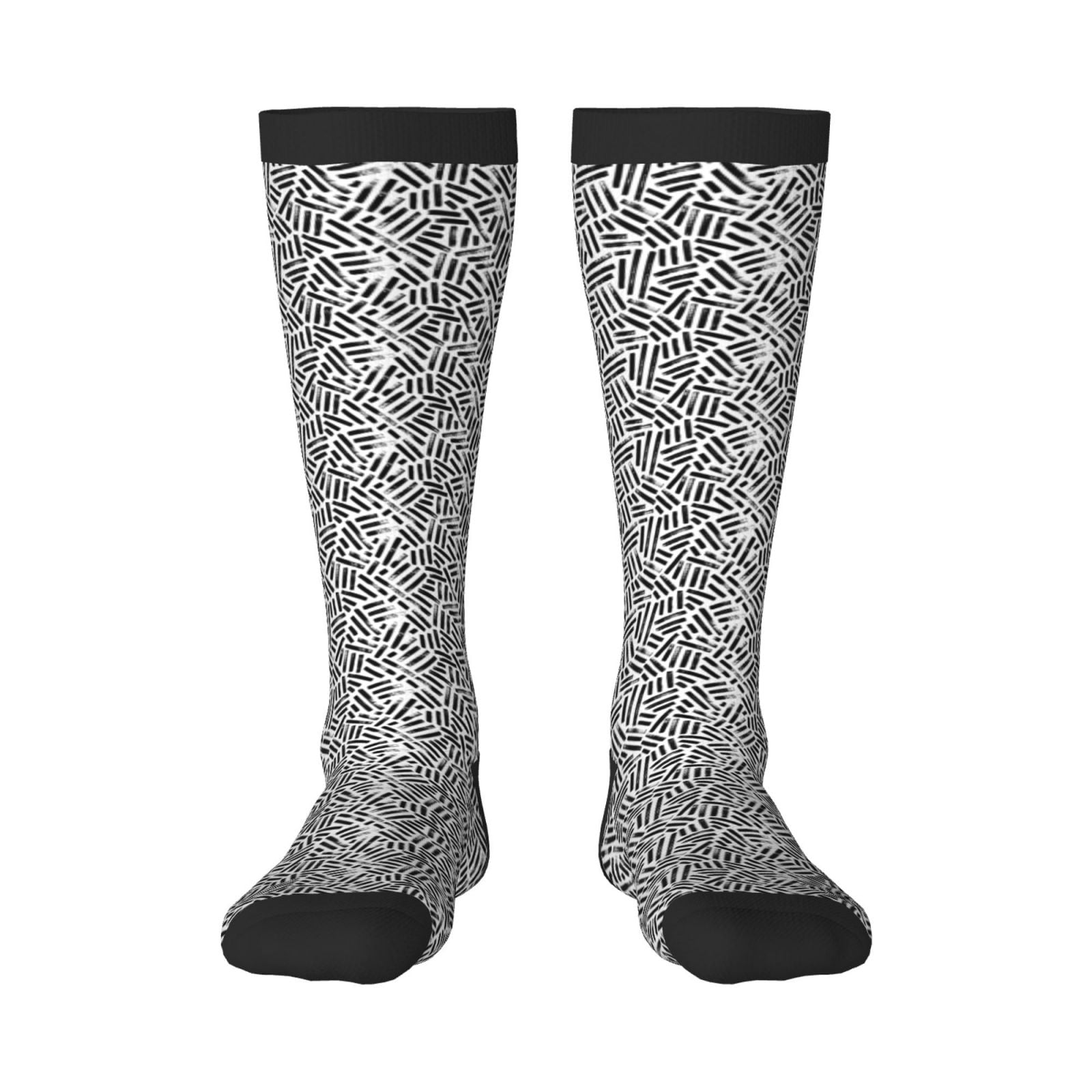 Junzan Fun Novelty Knee Warmer High Socks Weave Geometric Design ...