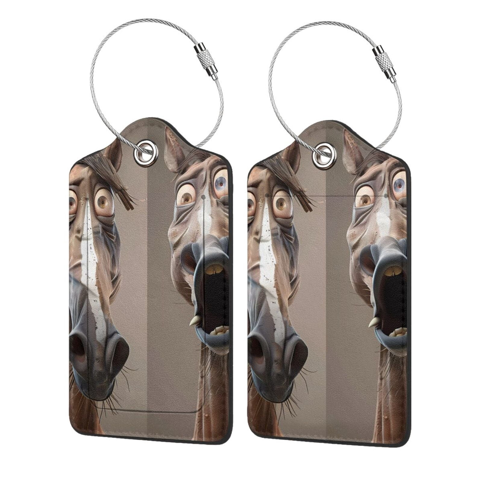Junzan Funny Horse Faces Expressions for Luggage Tags,Leather Luggage ...
