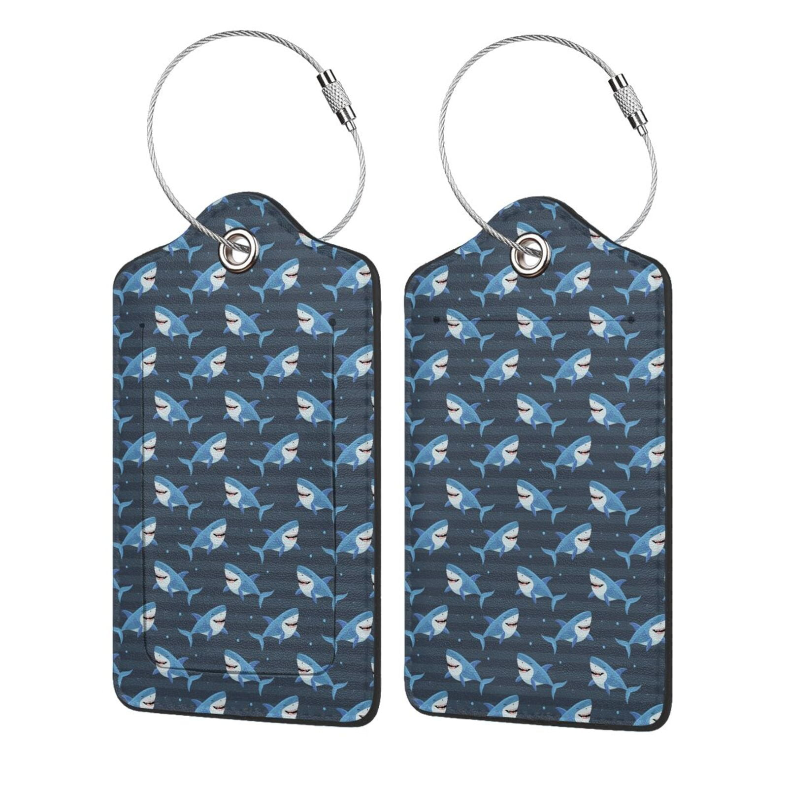 Junzan Funny Sharks for Luggage Tags,Leather Luggage Tags for Suitcases ...