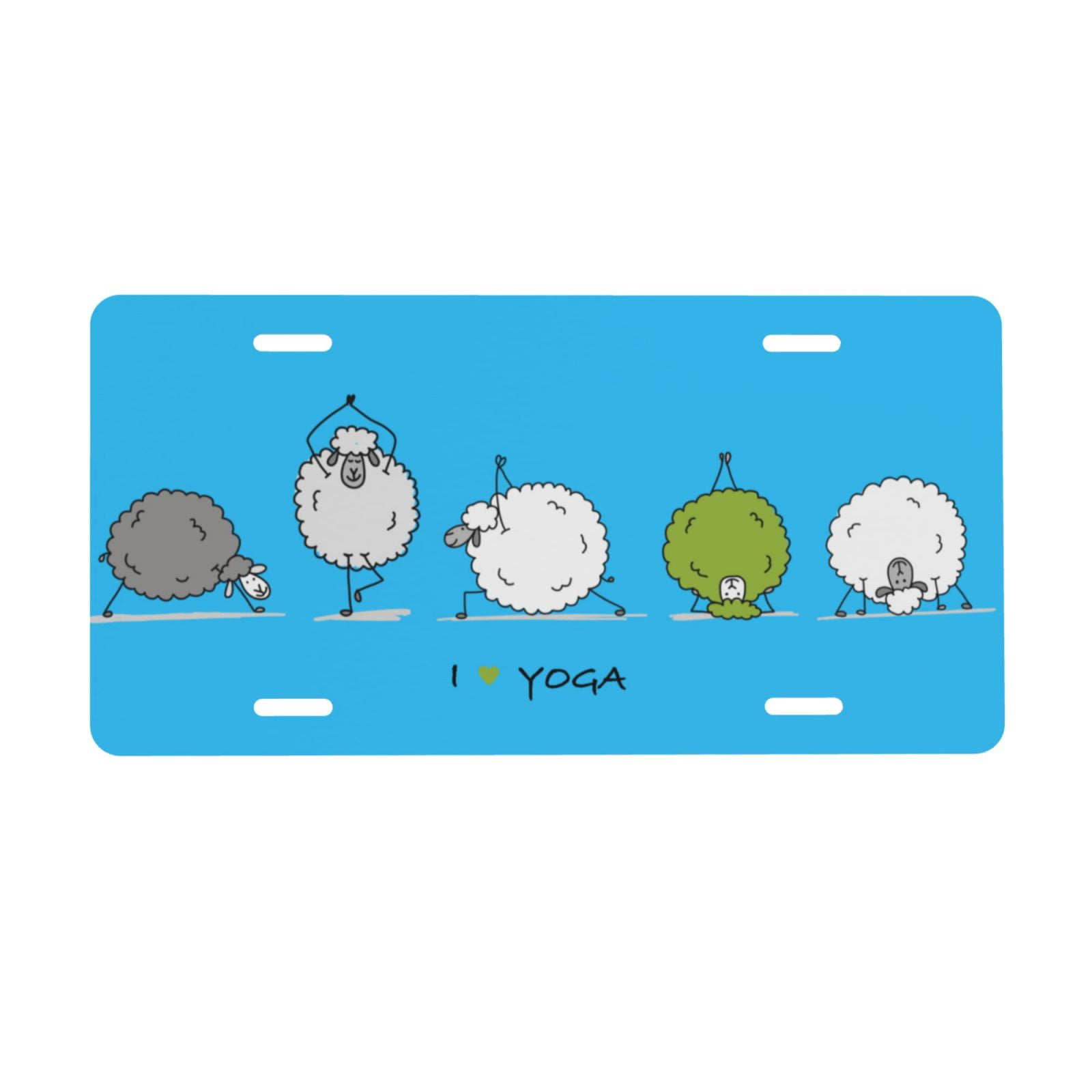 Junzan Funny Sheep Doing Yoga Front License Plate Covers Decorative Car ...