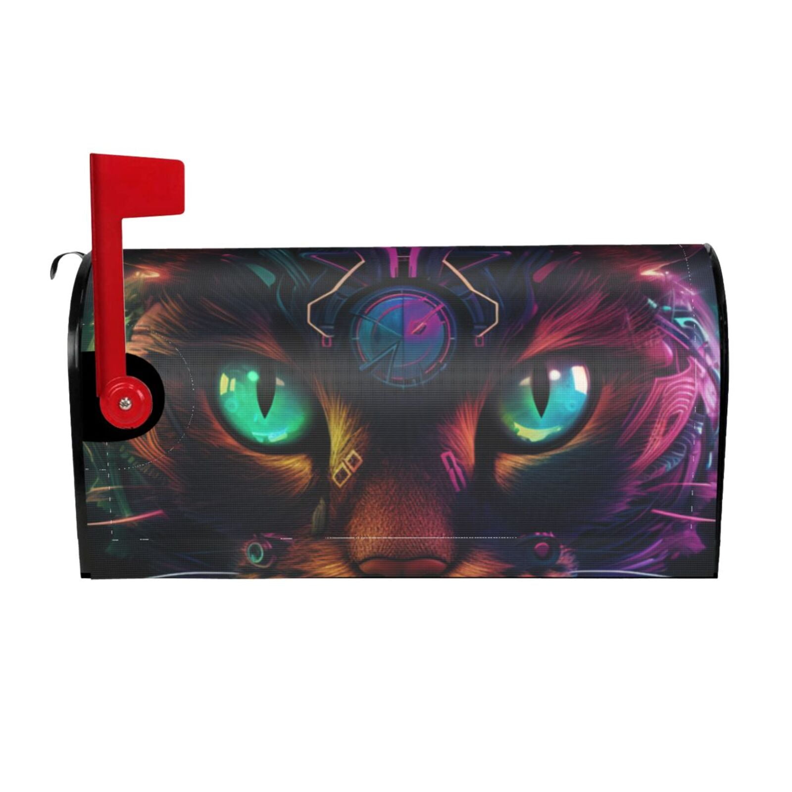 Junzan Futuristic Cat Warrior Pattern Mailbox Covers,Magnetic Mailbox ...