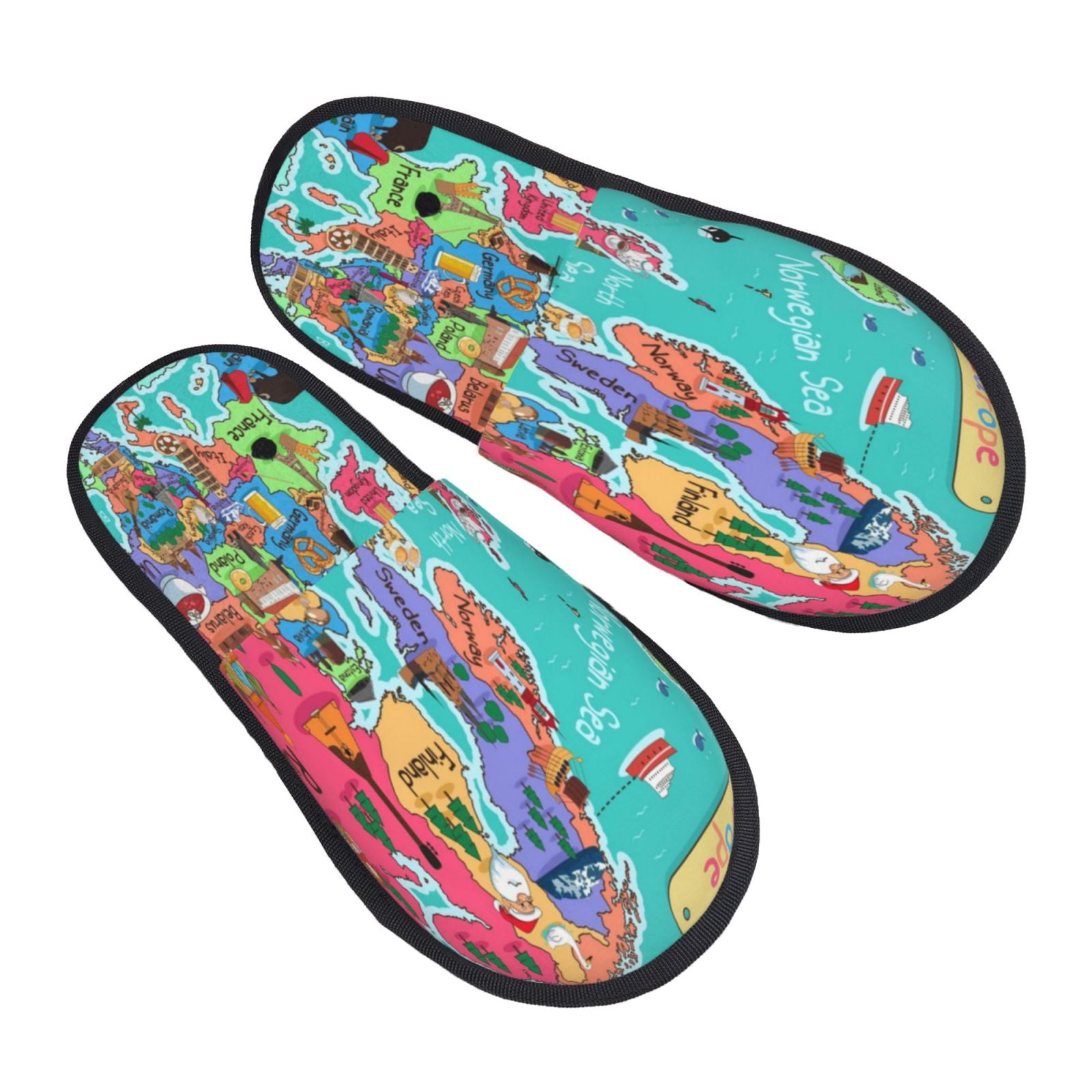 Junzan Fuzzy Feet Slippers For Women,House Shoes Non Slip Indoor ...