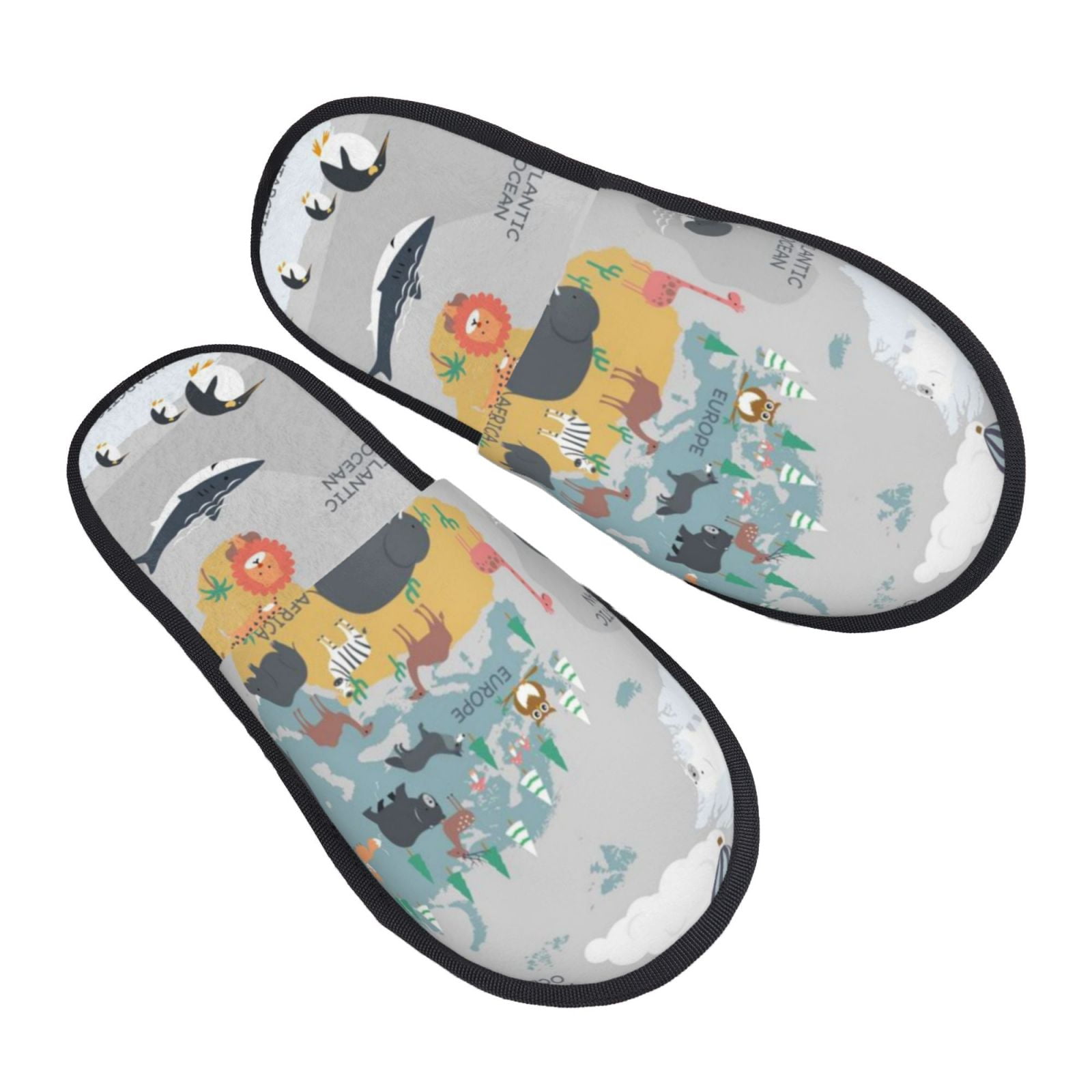 Junzan Fuzzy Feet Slippers For Women,House Shoes Non Slip Indoor ...