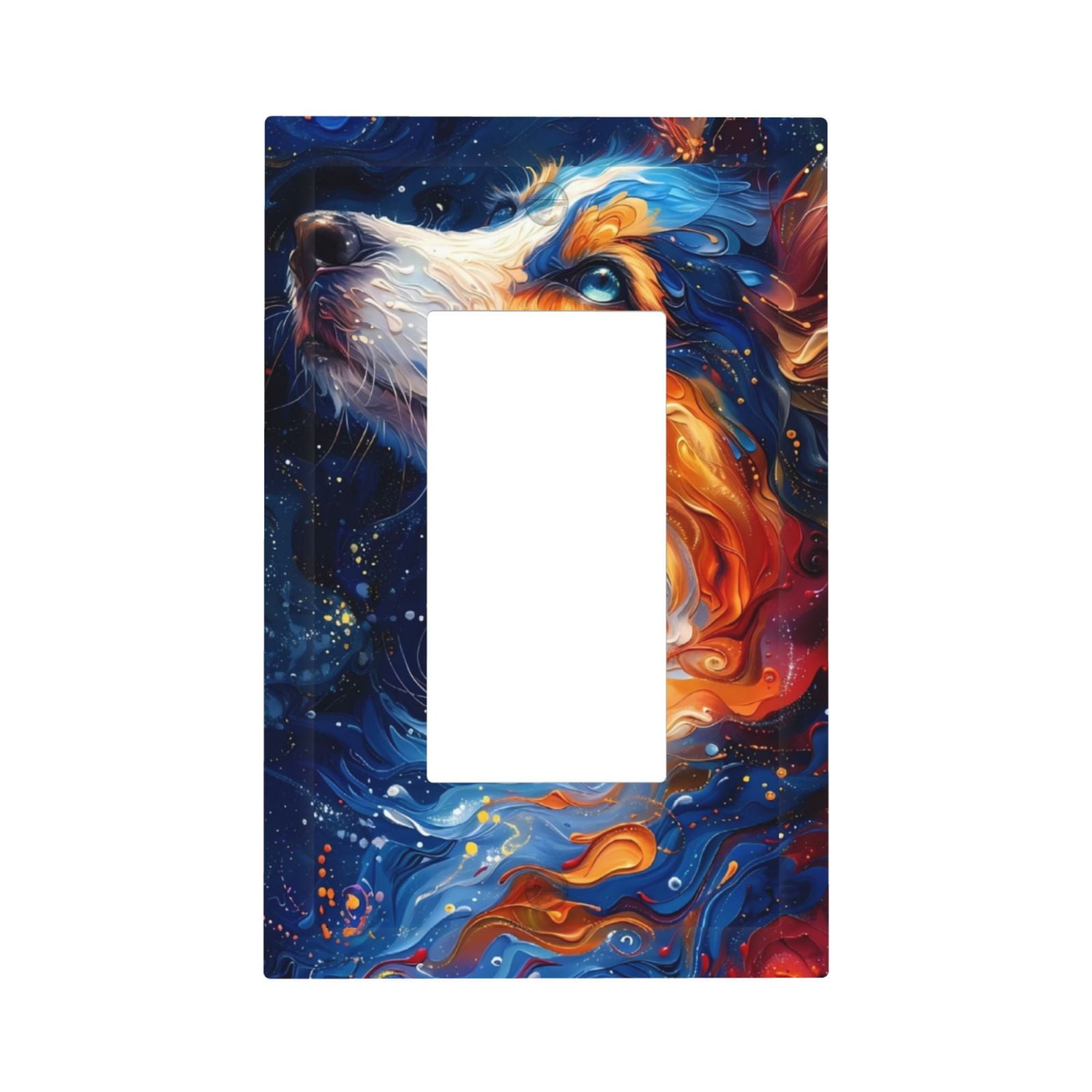 Junzan Galactic Dog Swirls Art for Electrical Outlet Covers, 5" x 3 ...