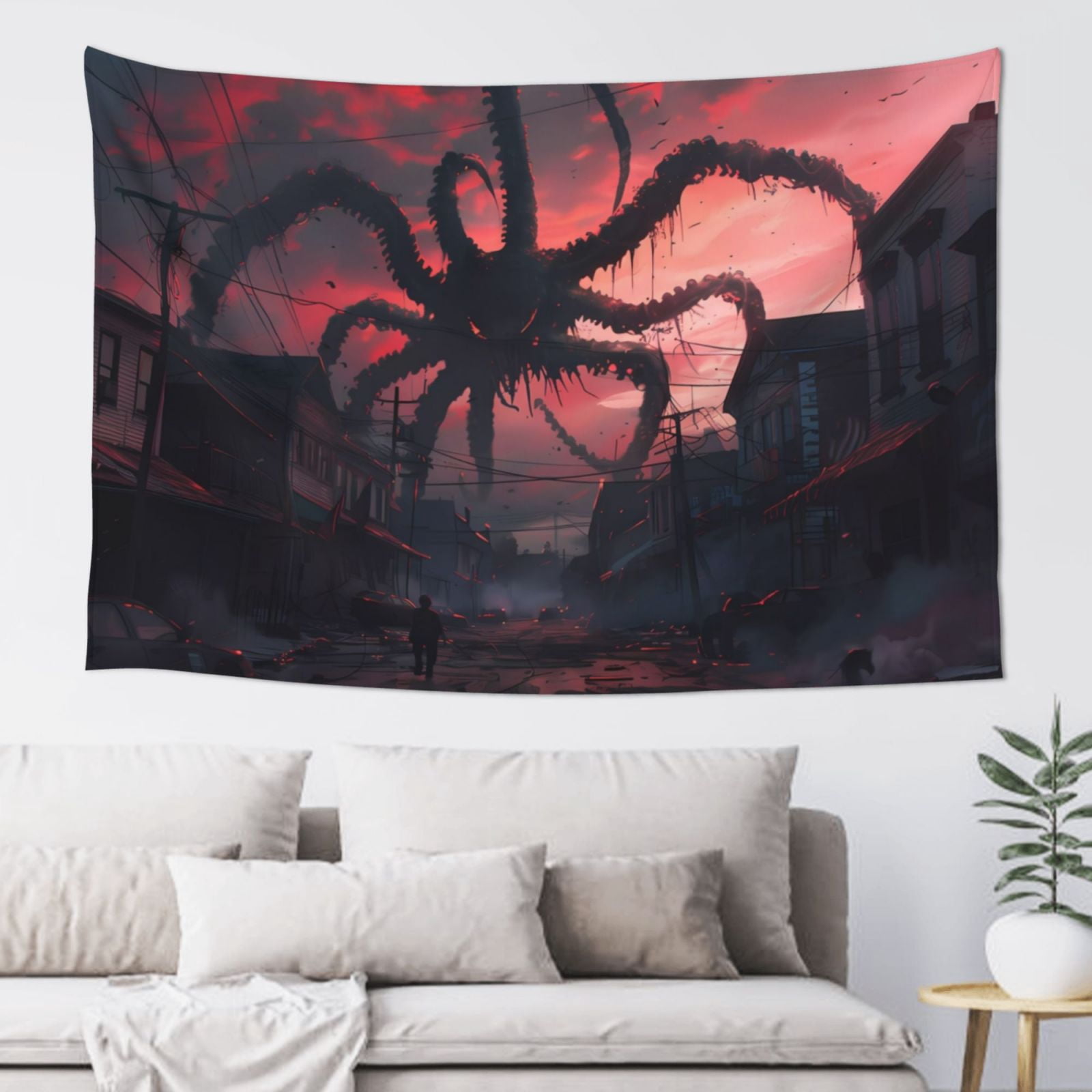 Junzan Giant Monster Over City for Tapestry - Home DéCor Tapestry Cute ...
