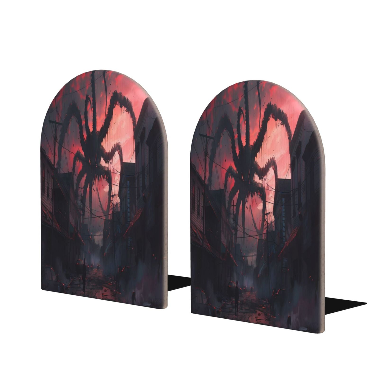 Junzan Giant Monster Over City for Wood Bookends,1 Pair Book Ends for ...