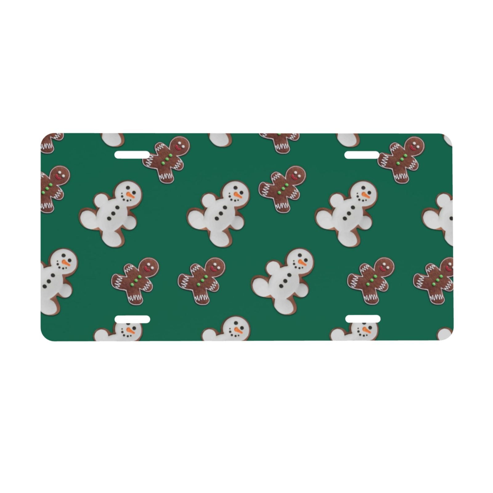 Junzan Gingerbread Snowman Cookies Front License Plate Covers ...