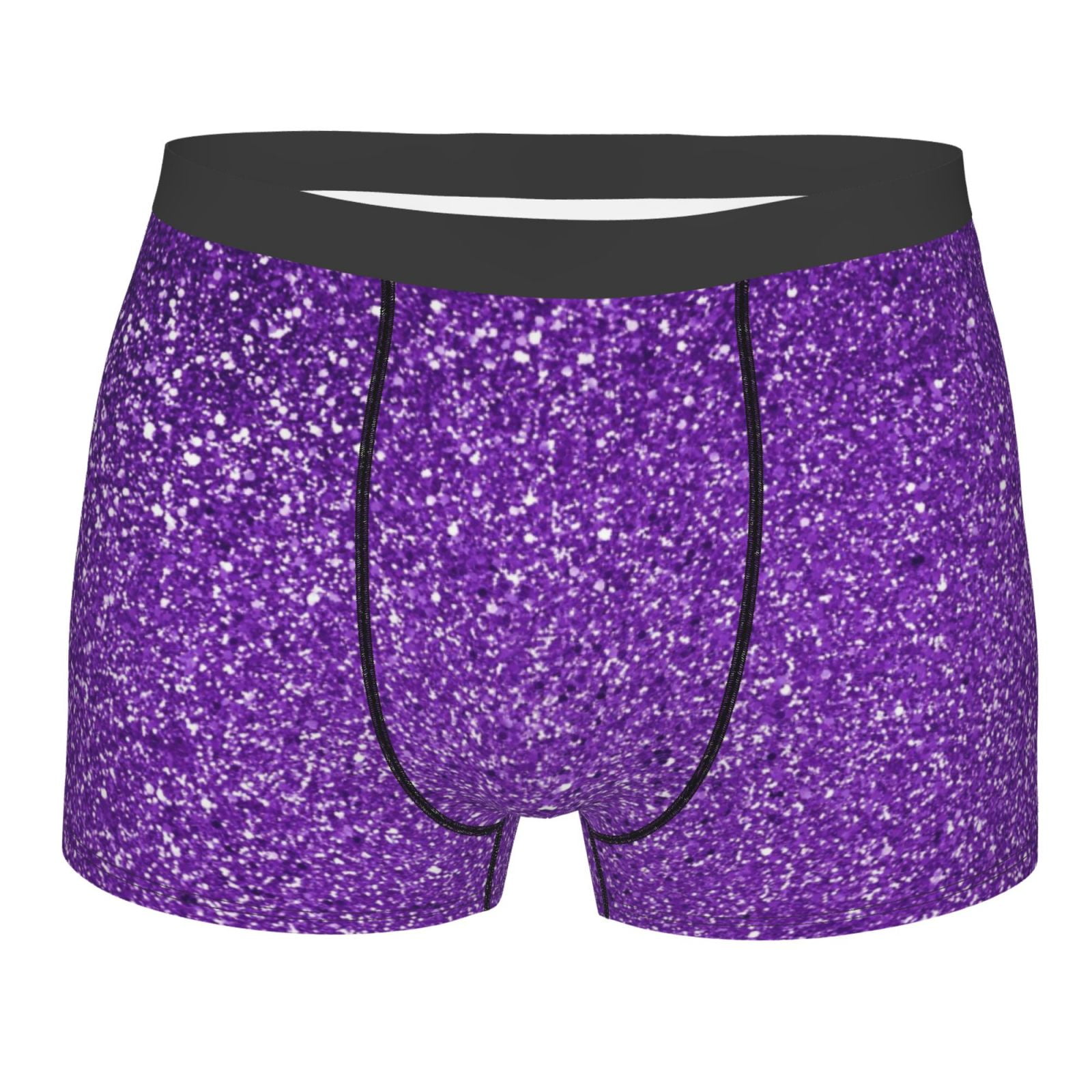Junzan Glitter Purple Mens Underwear Boxer Briefs For Men’s - X-Large ...