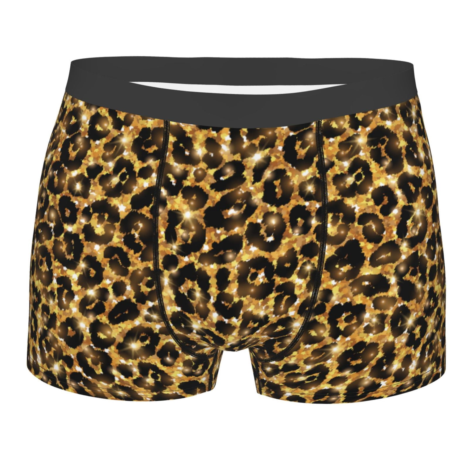 Junzan Gold Glitter Leopard Mens Underwear Boxer Briefs For Men’s ...
