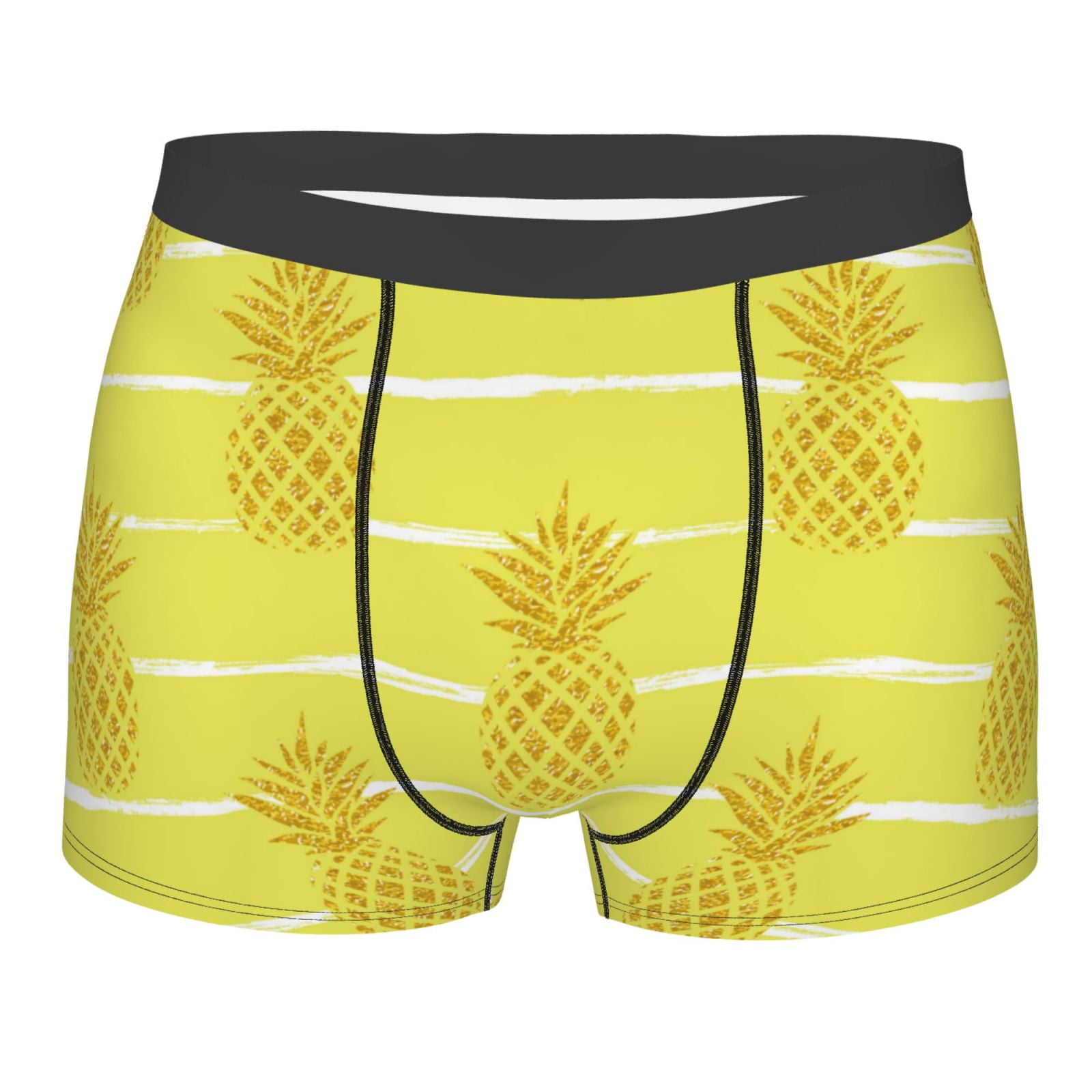 Junzan Gold Pineapple Mens Underwear Boxer Briefs For Men’s - Medium ...