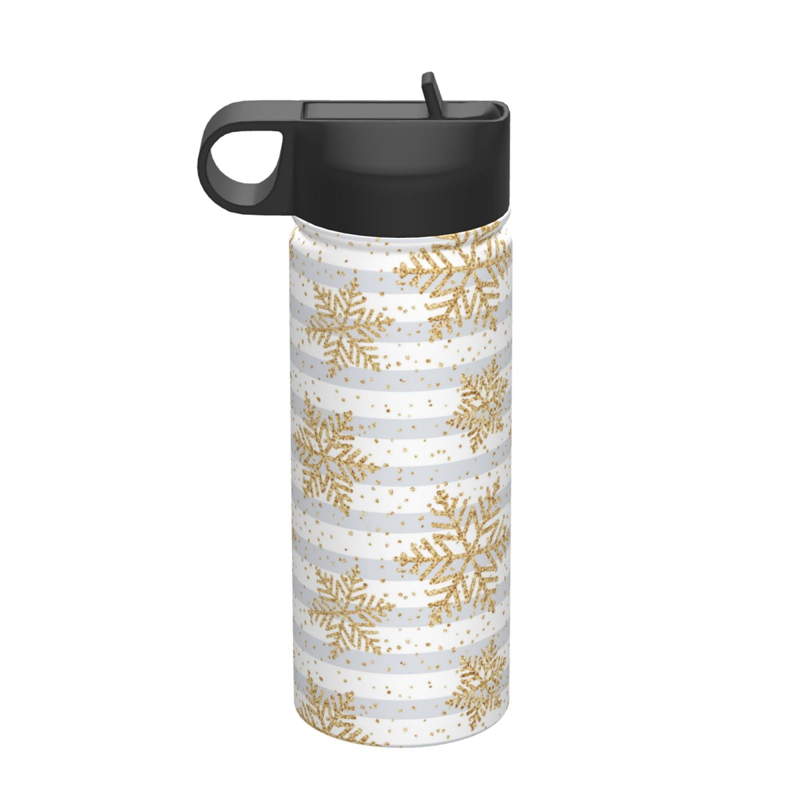 Junzan Gold Snowflake Pattern Stainless Steel Sports Water Cup Flask ...