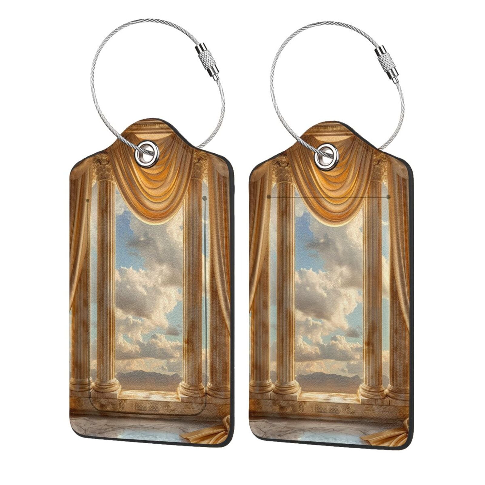 Junzan Golden Drapes Pillars Clouds for Luggage Tags,Leather Luggage ...