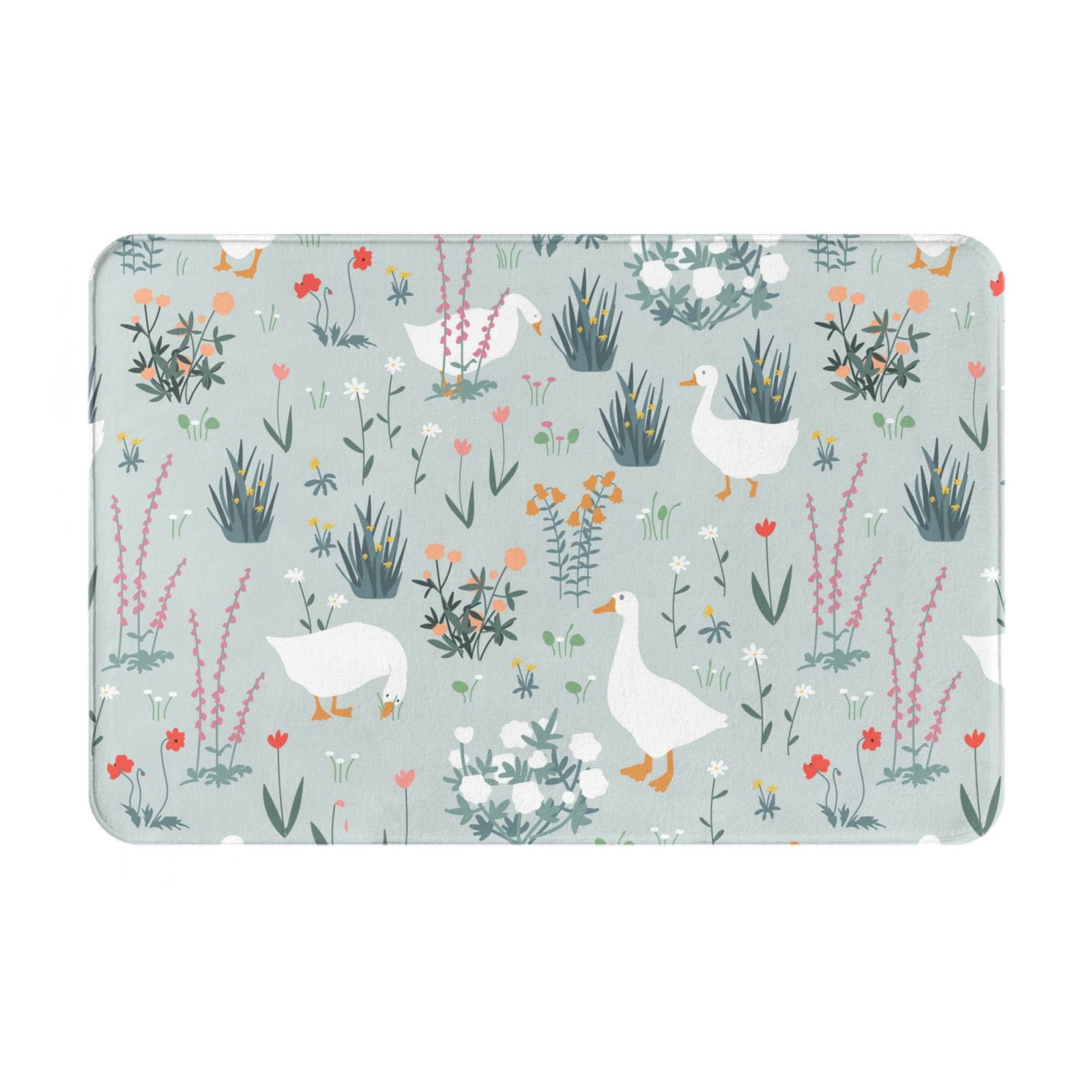 Junzan Goose And Doodle Flowers Custom Funny Welcome Doormat ...