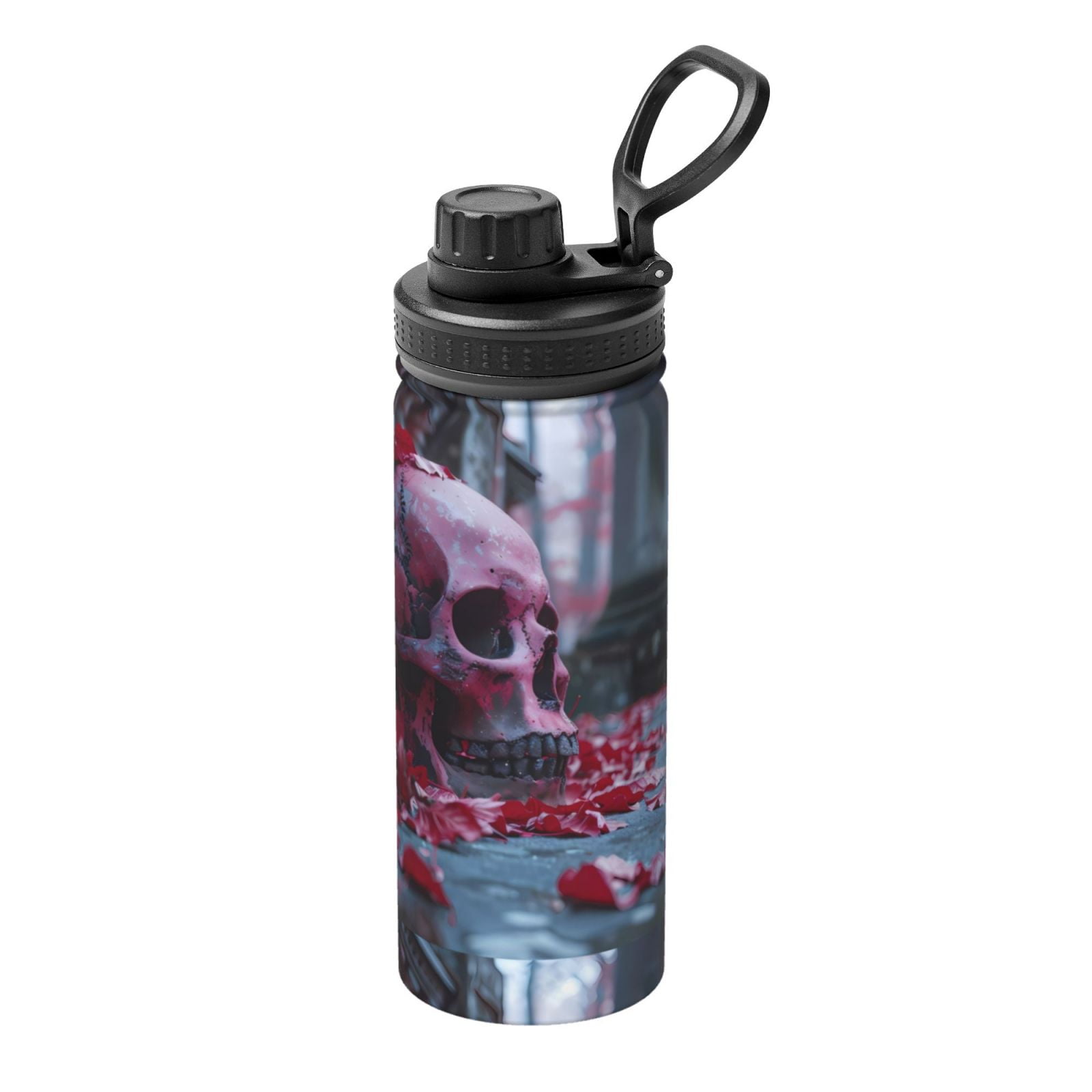 Junzan Gothic Red Skull Cemetery Pattern 18OZ Stainless Steel Sports ...
