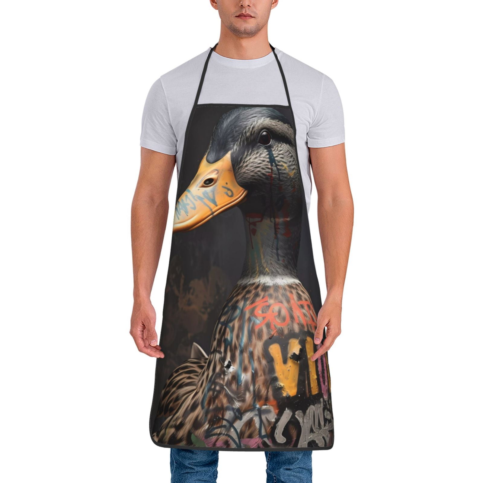 Junzan Graffiti Cool Duck Print Kitchen Cooking Aprons, Chef Apron for ...