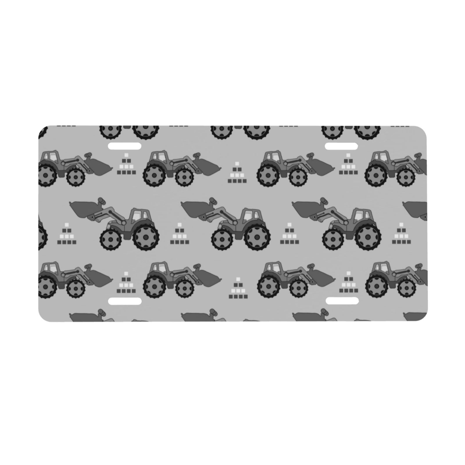 Junzan Gray Tractor Front License Plate Covers Decorative Car Metal ...