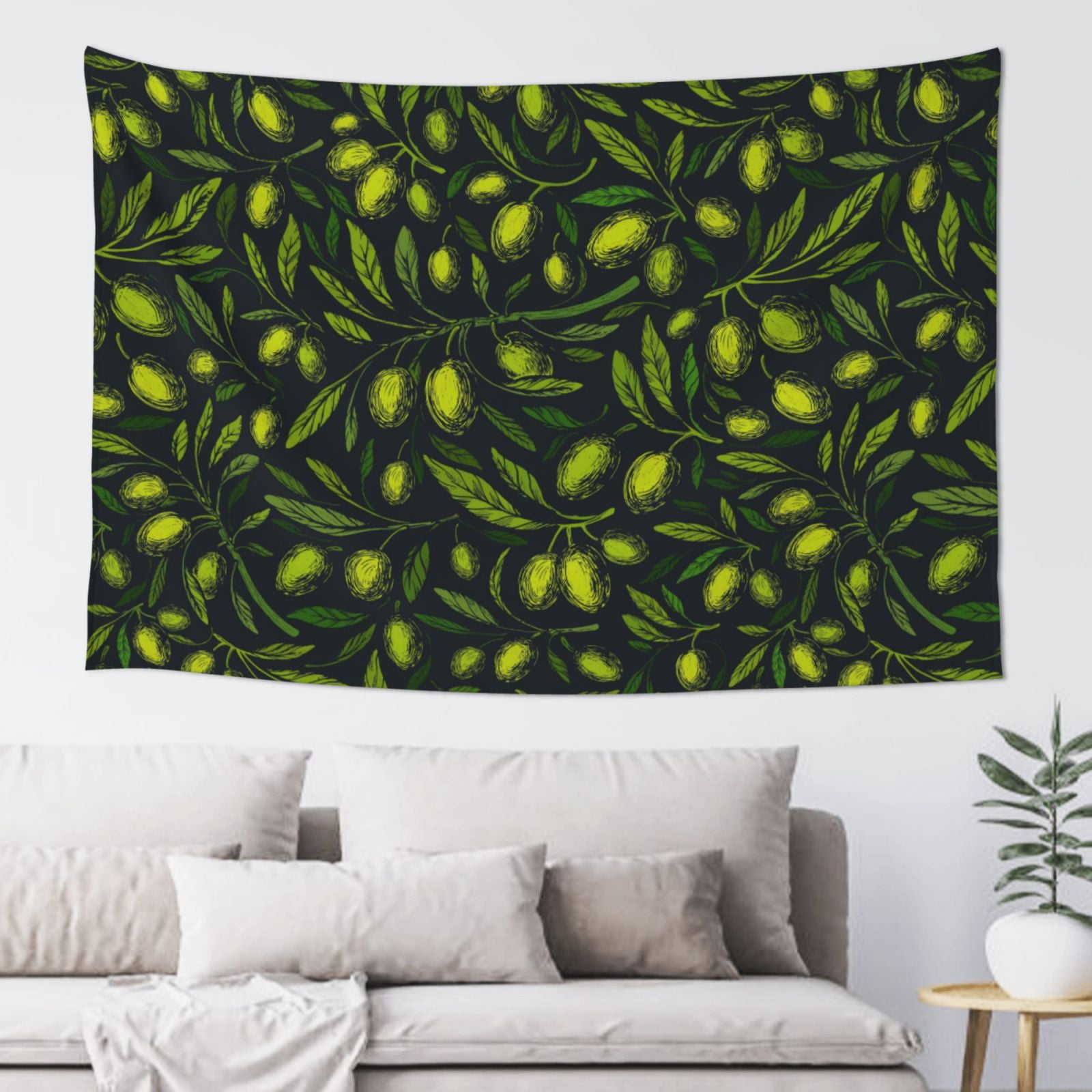 Junzan Green Branch Olive Tapestry Hippie Tapestry For Bedroom ...