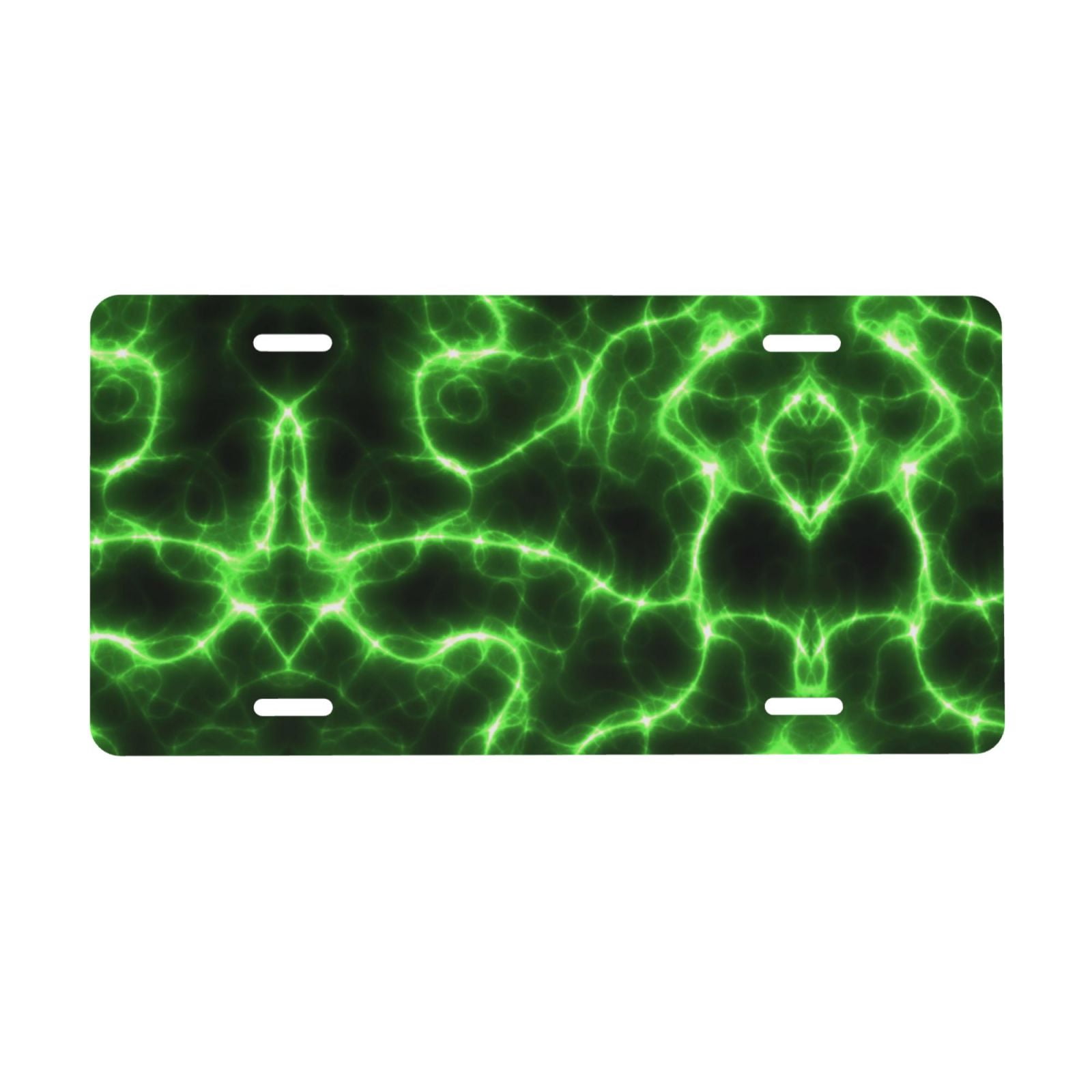 Junzan Green Lightning Front License Plate Covers Decorative Car Metal ...