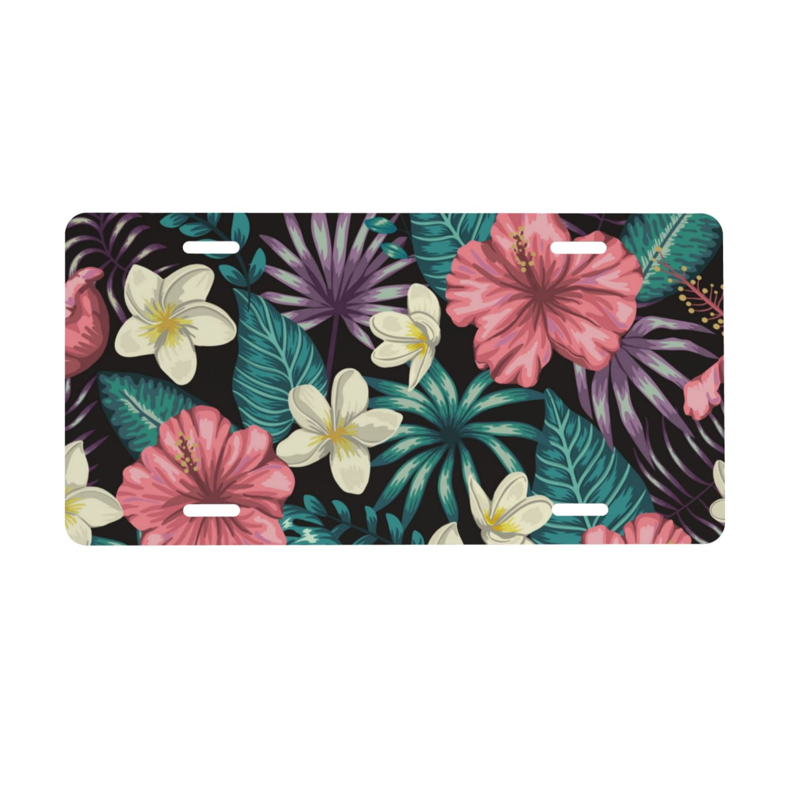 Junzan Green Tropical Leaves Front License Plate Covers Decorative Car ...