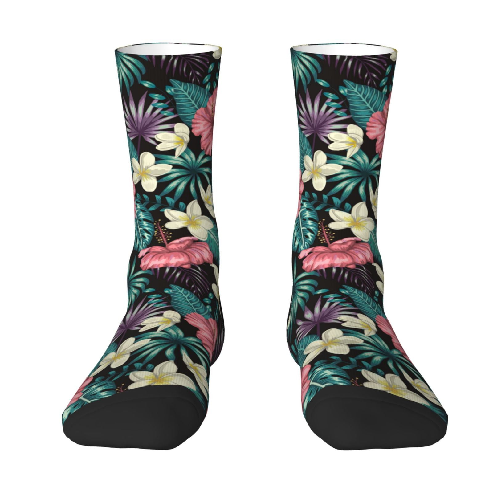 Junzan Green Tropical Leaves Mens Funny Socks For Men Women Colorful ...