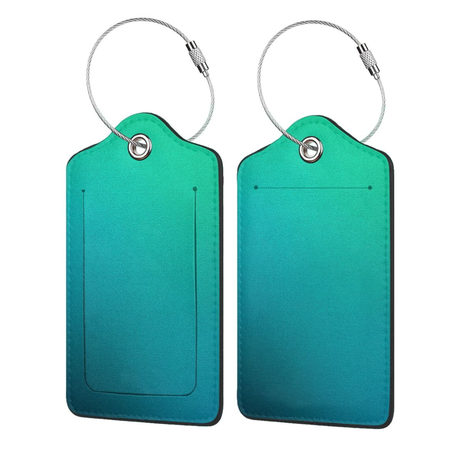 Junzan Green Turquoise Teal for Luggage Tags,Leather Luggage Tags for ...