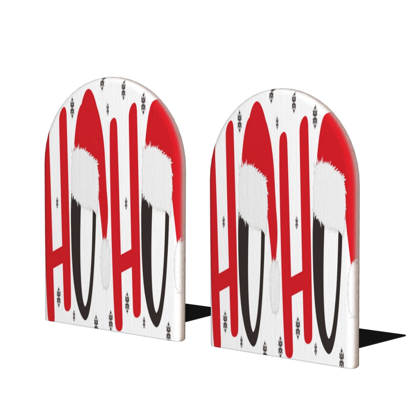 Junzan HOHOHO Christmas for Wood Bookends,1 Pair Book Ends for Shelves ...