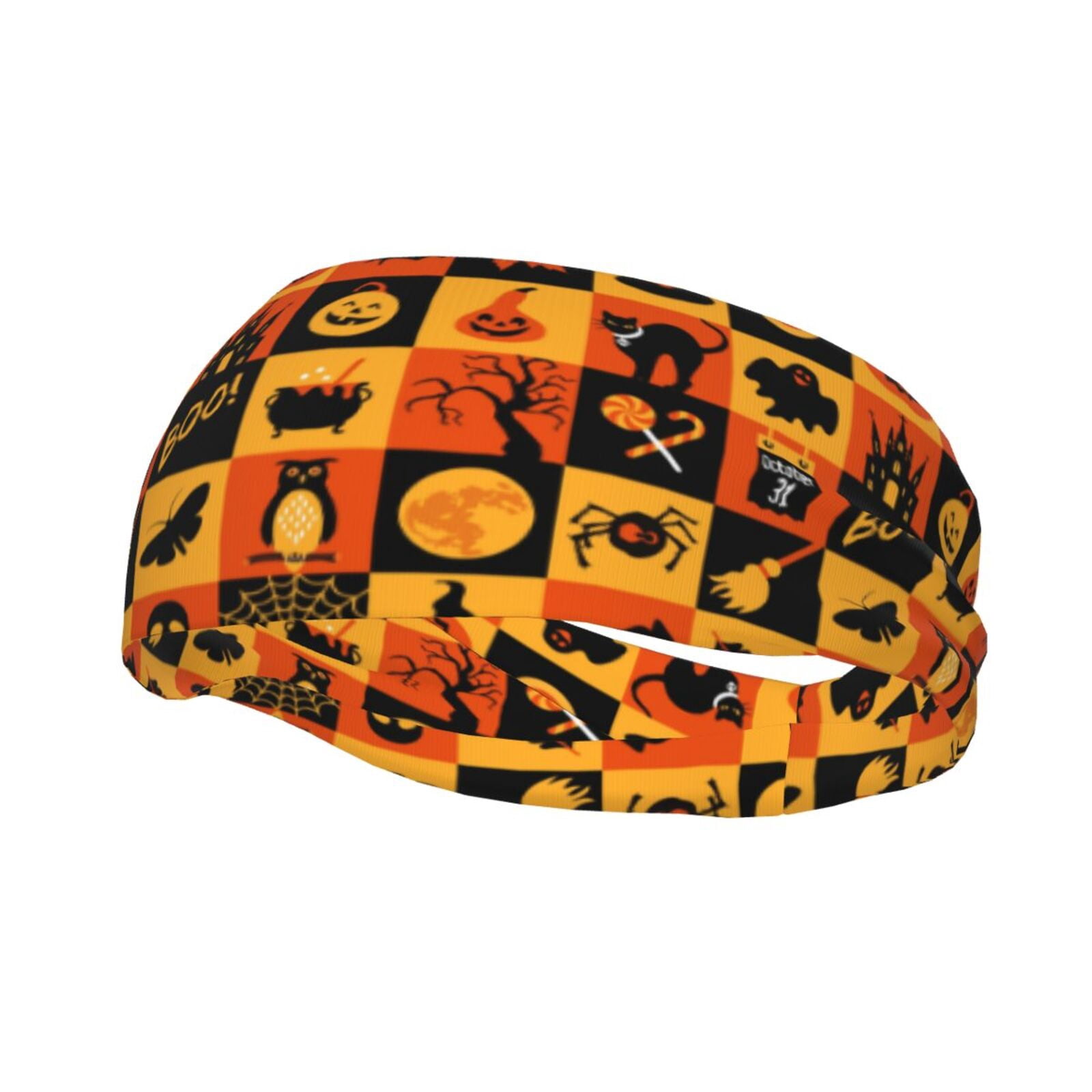 Junzan Halloween Banner Symbols for Sweatbands Sports Headband for Men ...