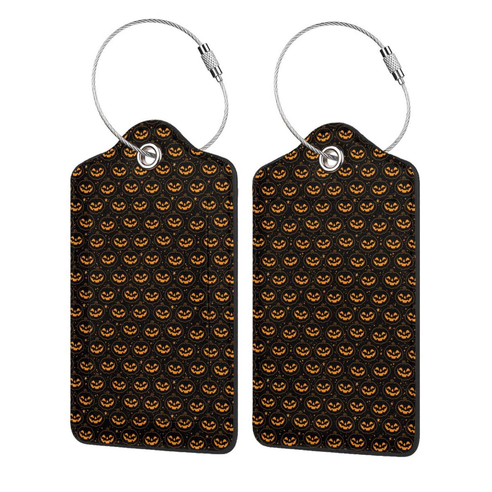 Junzan Halloween Pumpkins1 for Luggage Tags,Leather Luggage Tags for ...