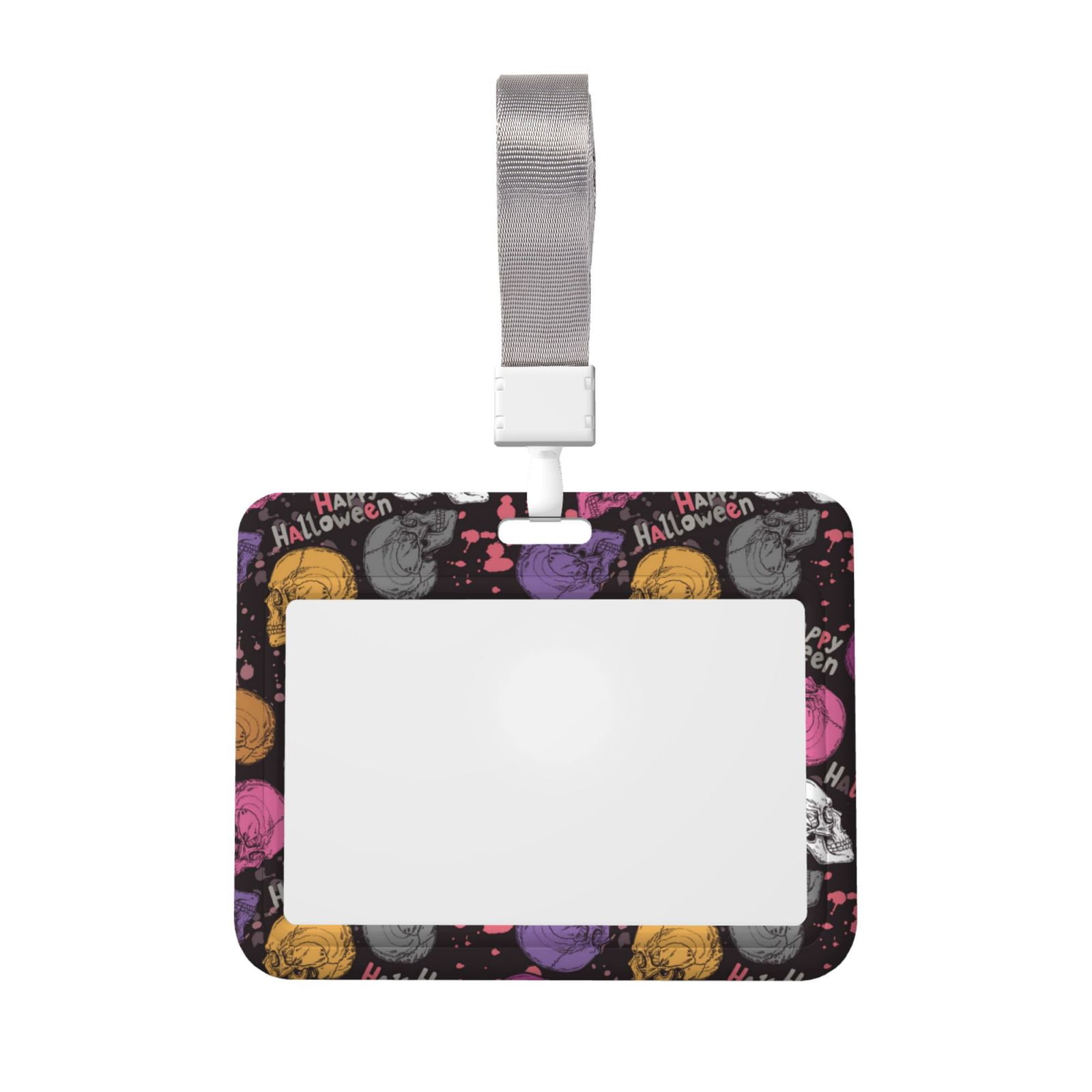 Junzan Halloween Skeleton ID Badge Holder with Windows Key Card Work ...