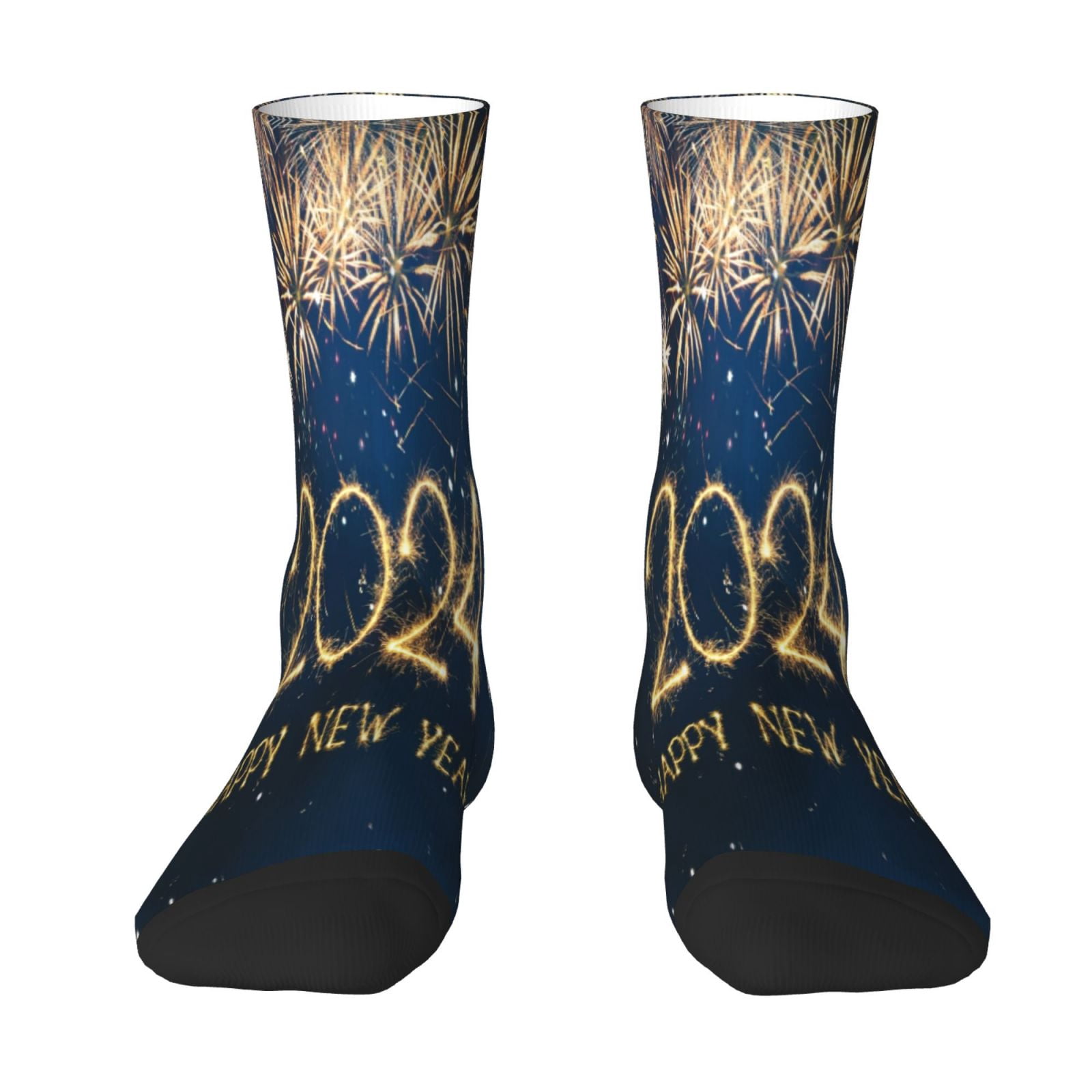 Junzan Happy New Year 2024 (3) Mens Funny Socks For Men Women Colorful ...