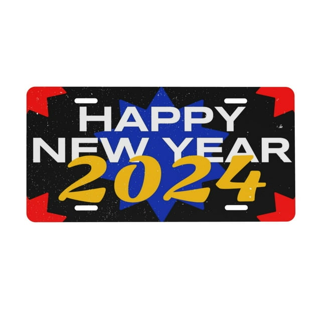 Junzan Happy New Year 2024 (6) Front License Plate Covers Decorative ...