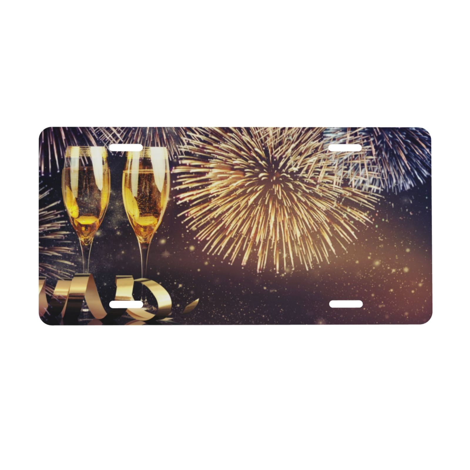 Junzan Happy New Year Front License Plate Covers Decorative Car Metal ...