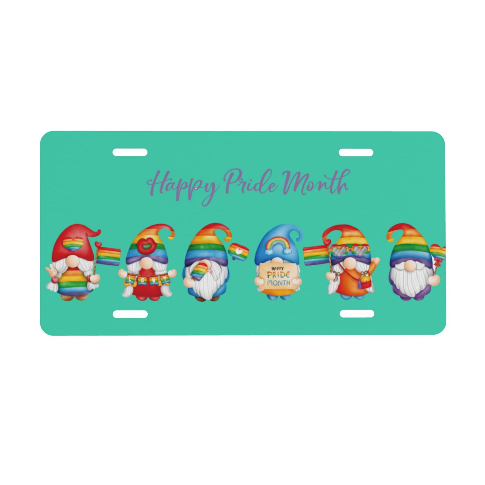 Junzan Happy Pride Month Gnome Front License Plate Covers Decorative ...