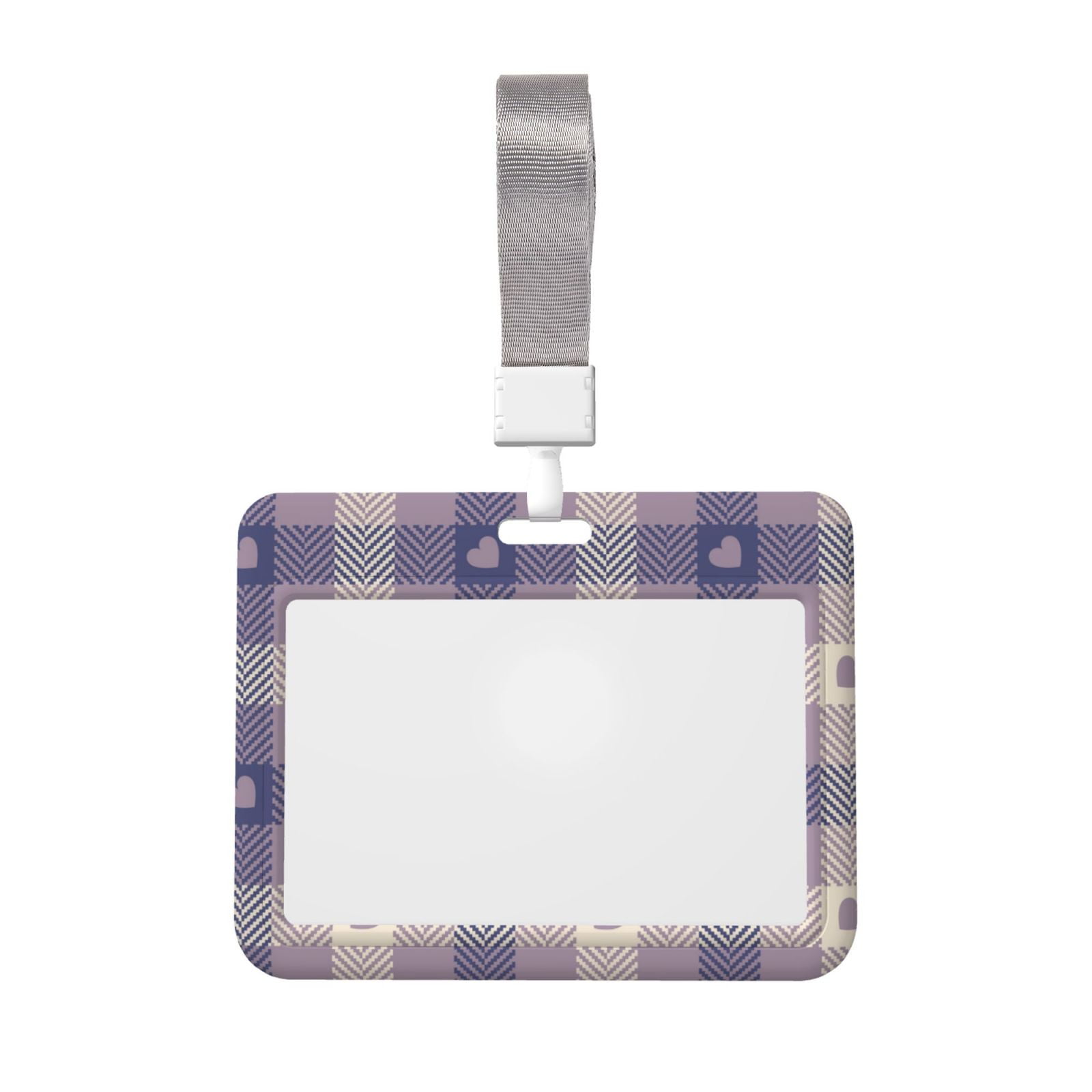Junzan Heart Check Plaid Id Badge Holder With Windows Key Card Work ...