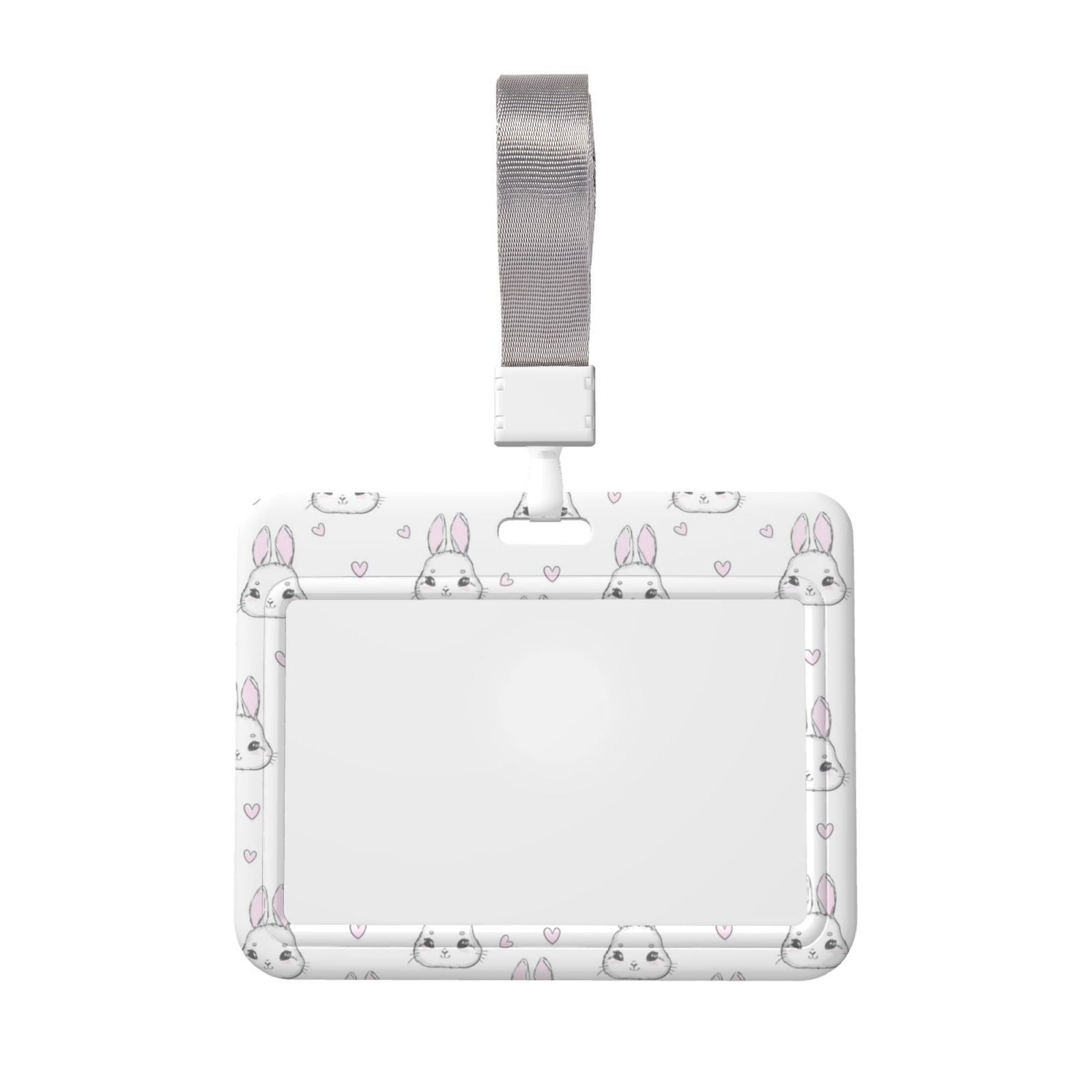 Junzan Heart Rabbit ID Badge Holder with Windows Key Card Work Badge ...
